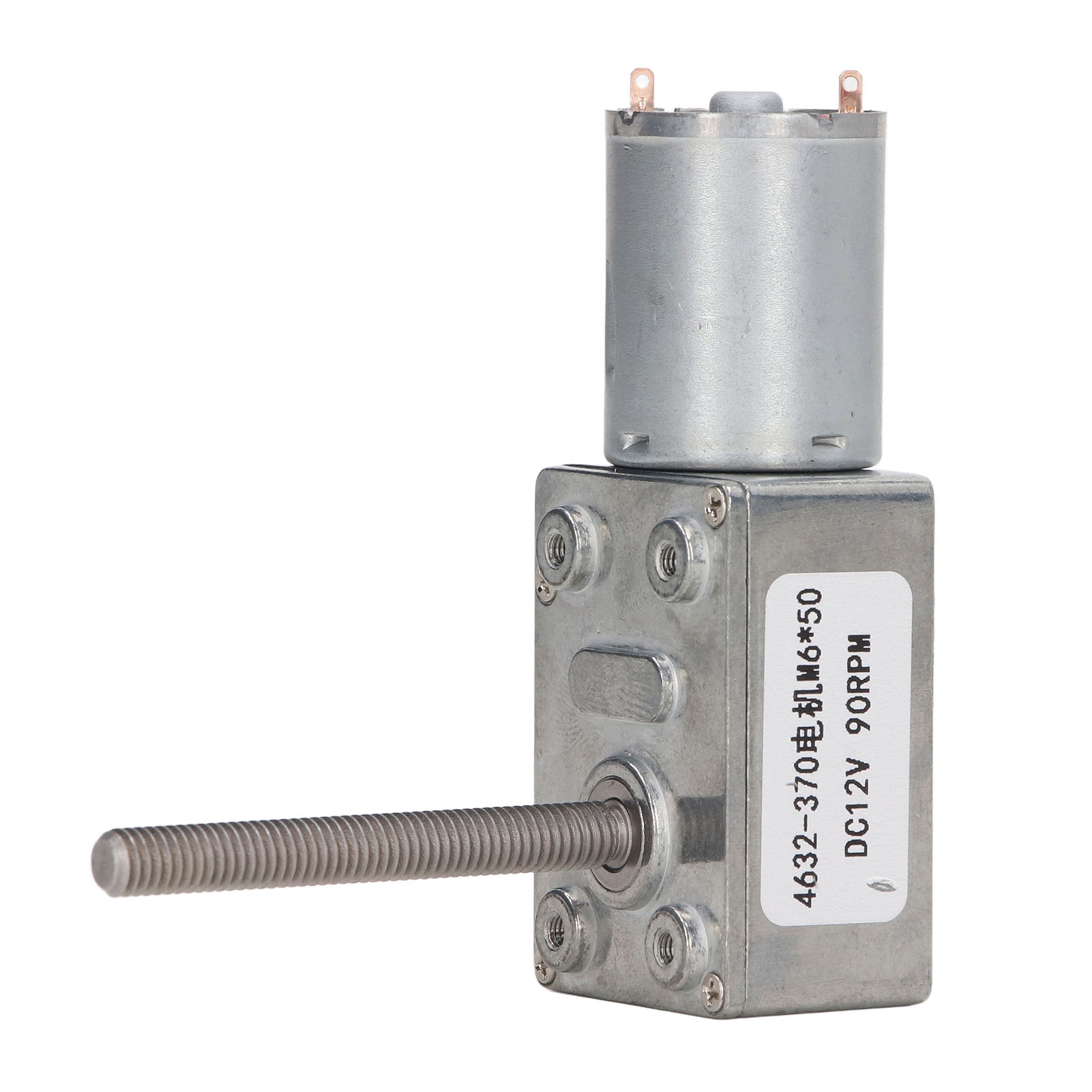 Worm Gear Motor Self Locking Function M6 Head Rotating Shaft Thread ...