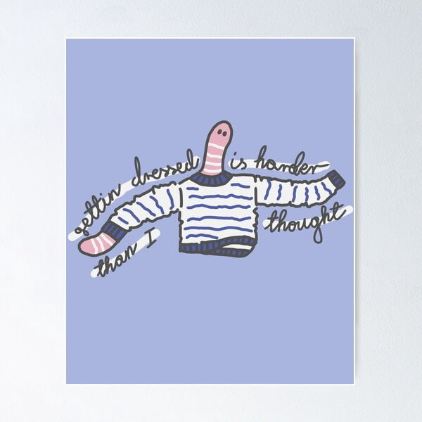 Worm Struggles With Sweater – Funny Minimalist Design "Gettin Dressed ...