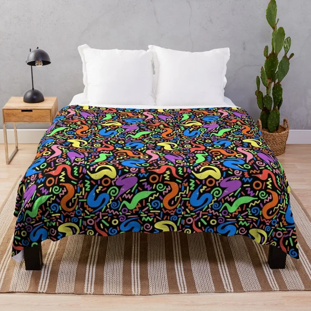 Worm on a String Retro Bowling Alley Carpet Throw Blanket Custom Sofas ...