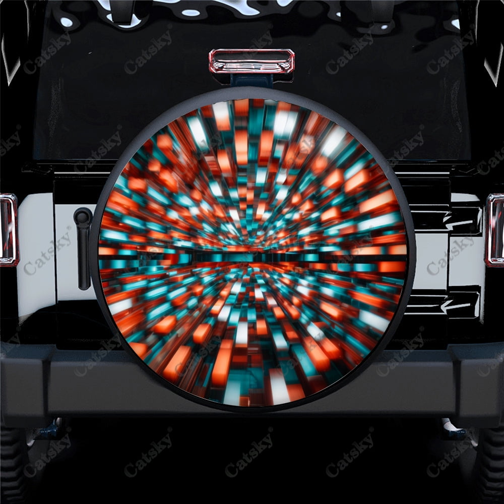 Wormhole Tunnel Science Fiction Pattern Polyester Universal Spare Wheel ...
