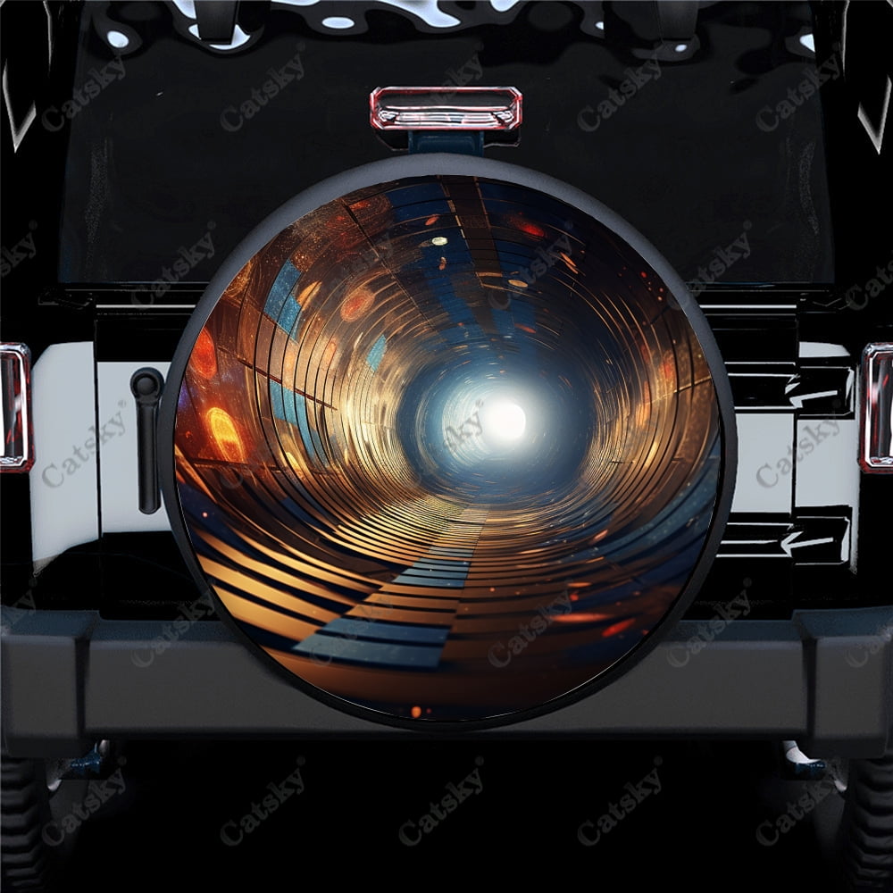 Wormhole Tunnel Science Fiction Pattern Polyester Universal Spare Wheel ...