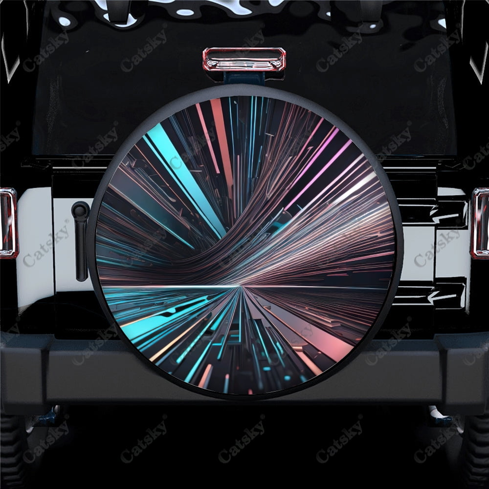 Wormhole Tunnel Science Fiction Pattern Polyester Universal Spare Wheel ...