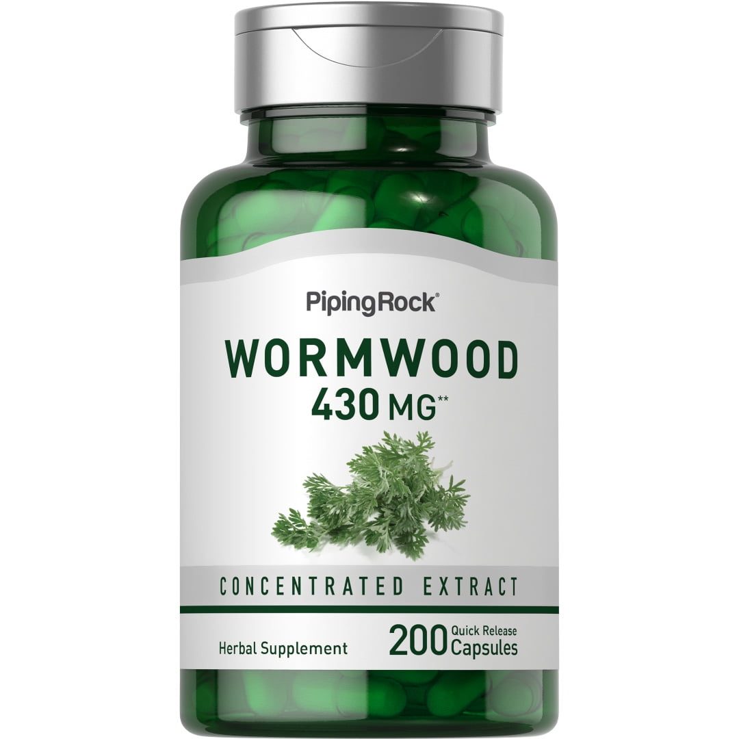 Piping Rock Wormwood Capsules 430mg, 200 Count, Artemisinin Supplement ...