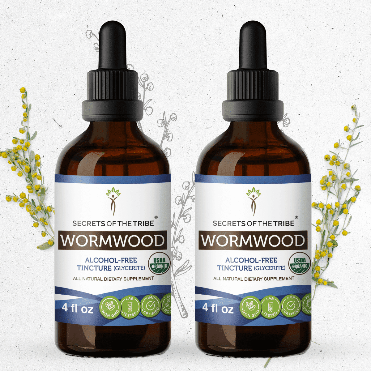Secrets Of The Tribe Wormwood Organic Tincture Dietary Supplement ...