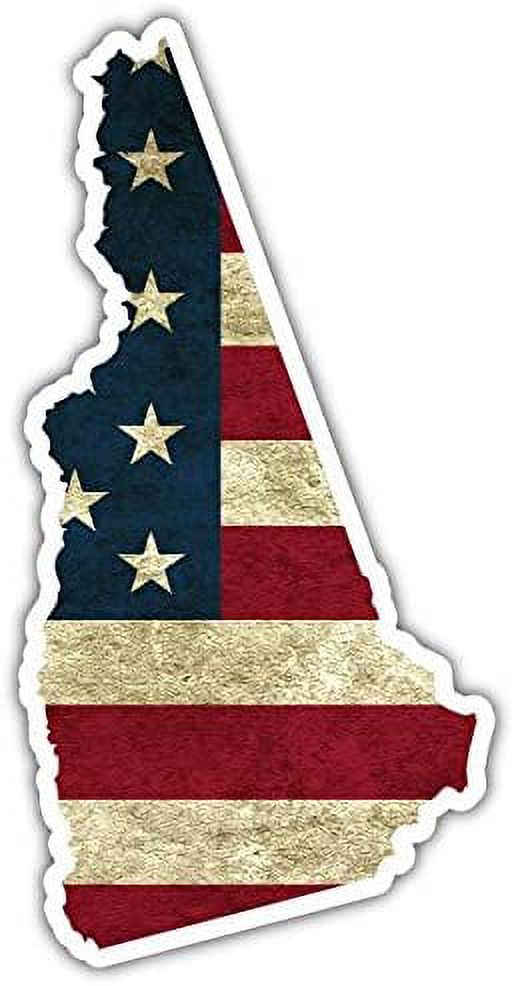 Worn Out USA Flag US Flag Covered New Hampshire State Shape Vinyl ...