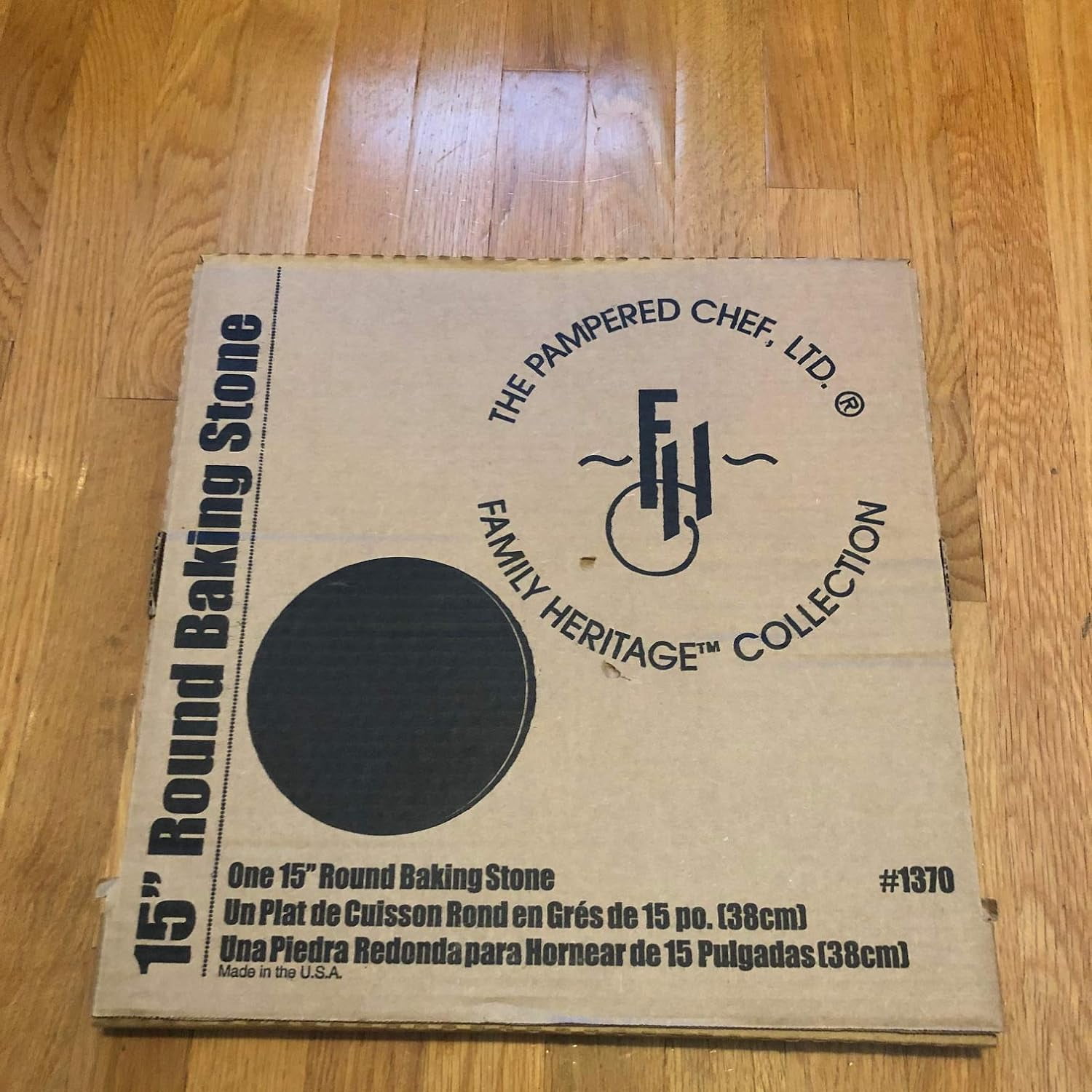 Worn- Pre Seasoned- Pampered Chef Stoneware 15" Large Flat Pizza ...