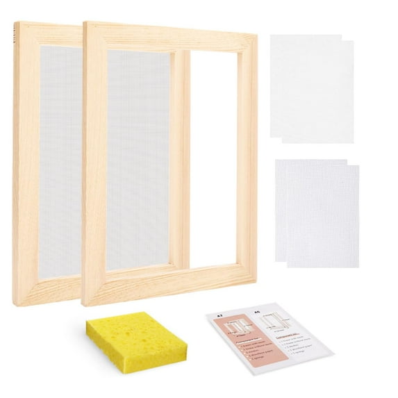Worown A5 Wooden Paper Making MDA05 Screen Kit, Paper Making Frames ...