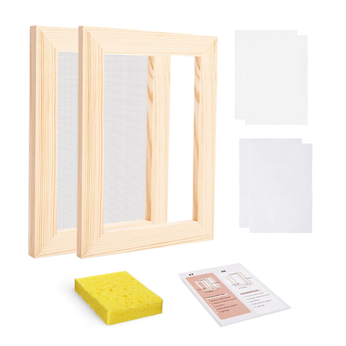 Worown A6 Wooden Paper TMA2 Making Screen Kit,Paper Making Frames ...