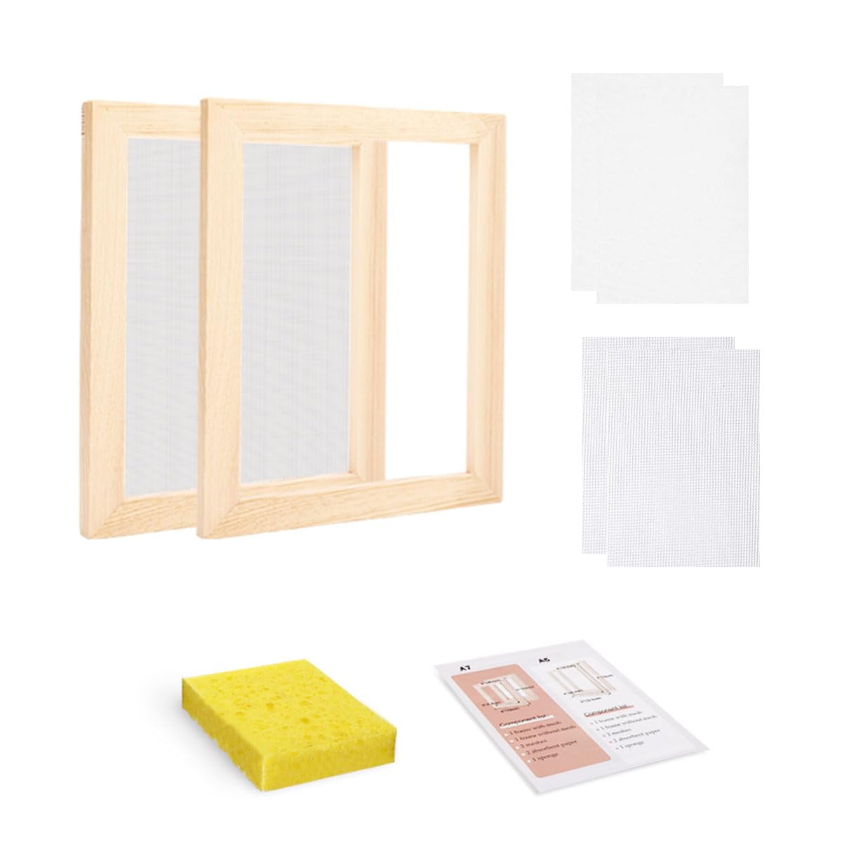Worown A7 Wooden Paper Making Screen Kit, Making Frames, Mould and ...