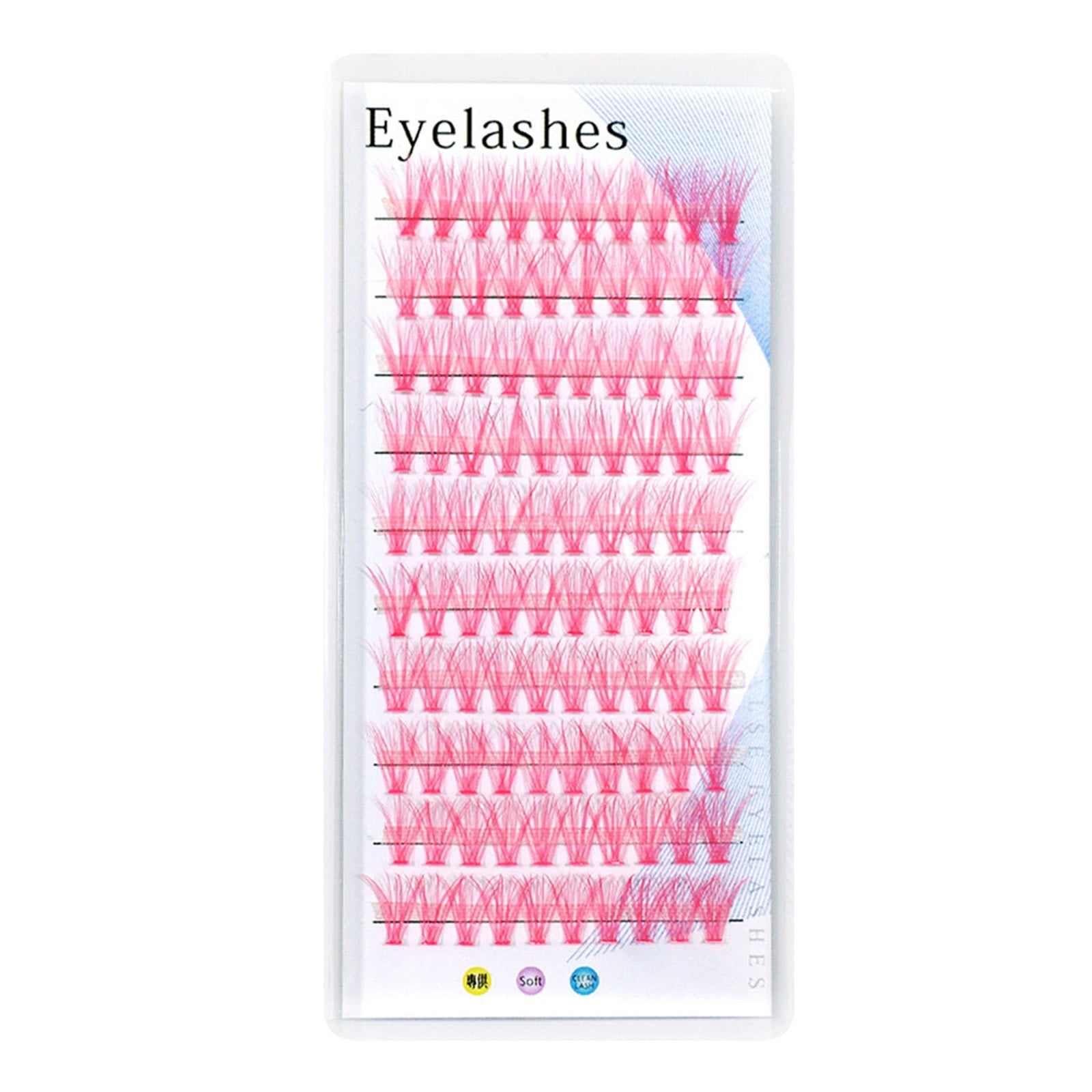 Worpbope Eyelashes Colored Eyelash Clusters Curly Eyelashes Pink Blue ...