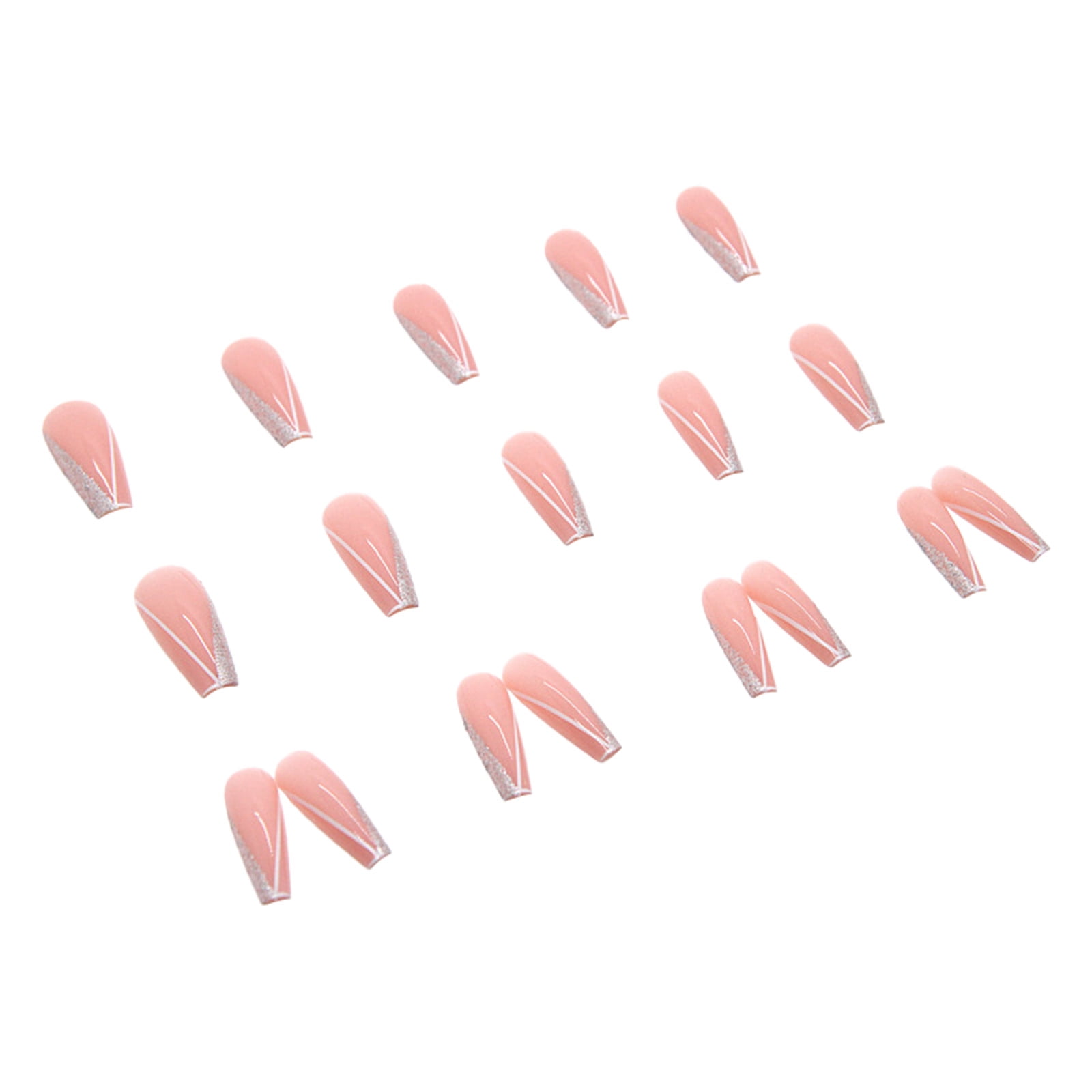 Worpbope Fake Nails Nail Long Ballet Nail Wear Shiny Shard Mesh Red ...