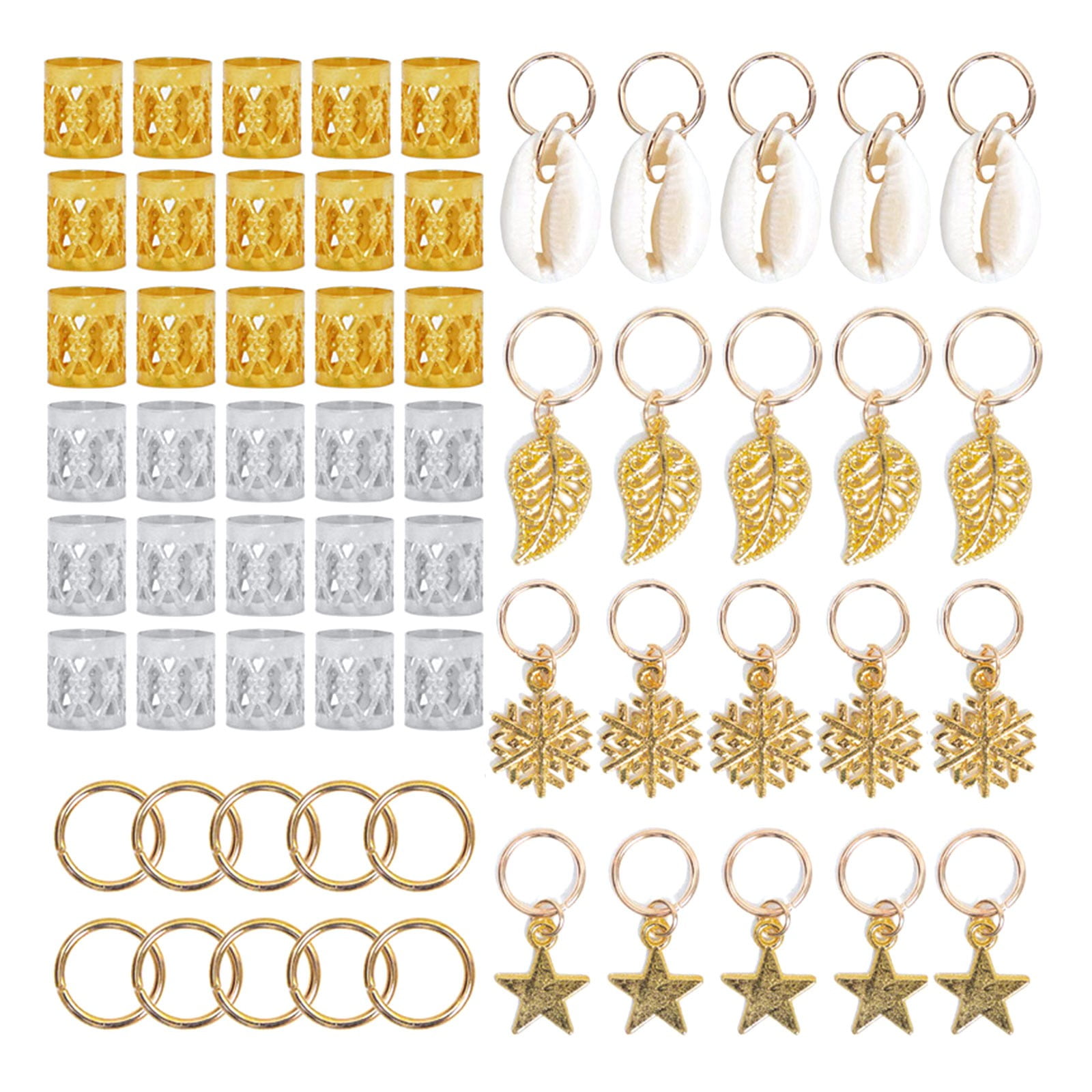 Worpbope Hair Care Rings Hair Braid Dreadlocks Braid Aluminum Hair ...