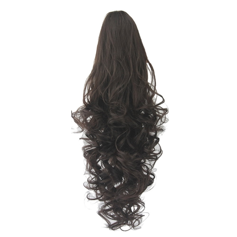 Worpbope Hairpiece Womens Girls Long Curls Wavy Ponytail Wigs Claw Clip ...