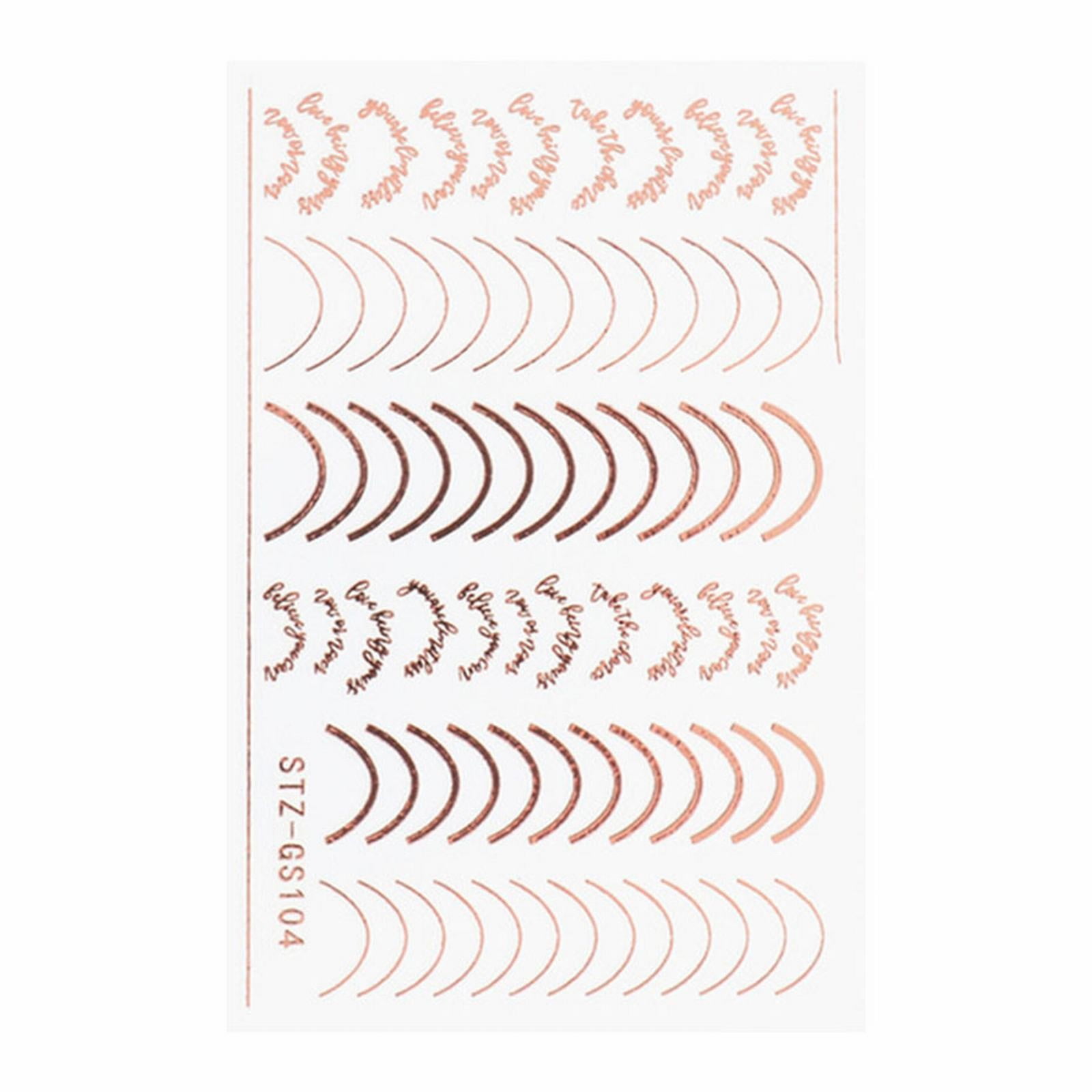Worpbope Nail Stickers Popular Fashion Nail Stickers Rose Gold Nail ...
