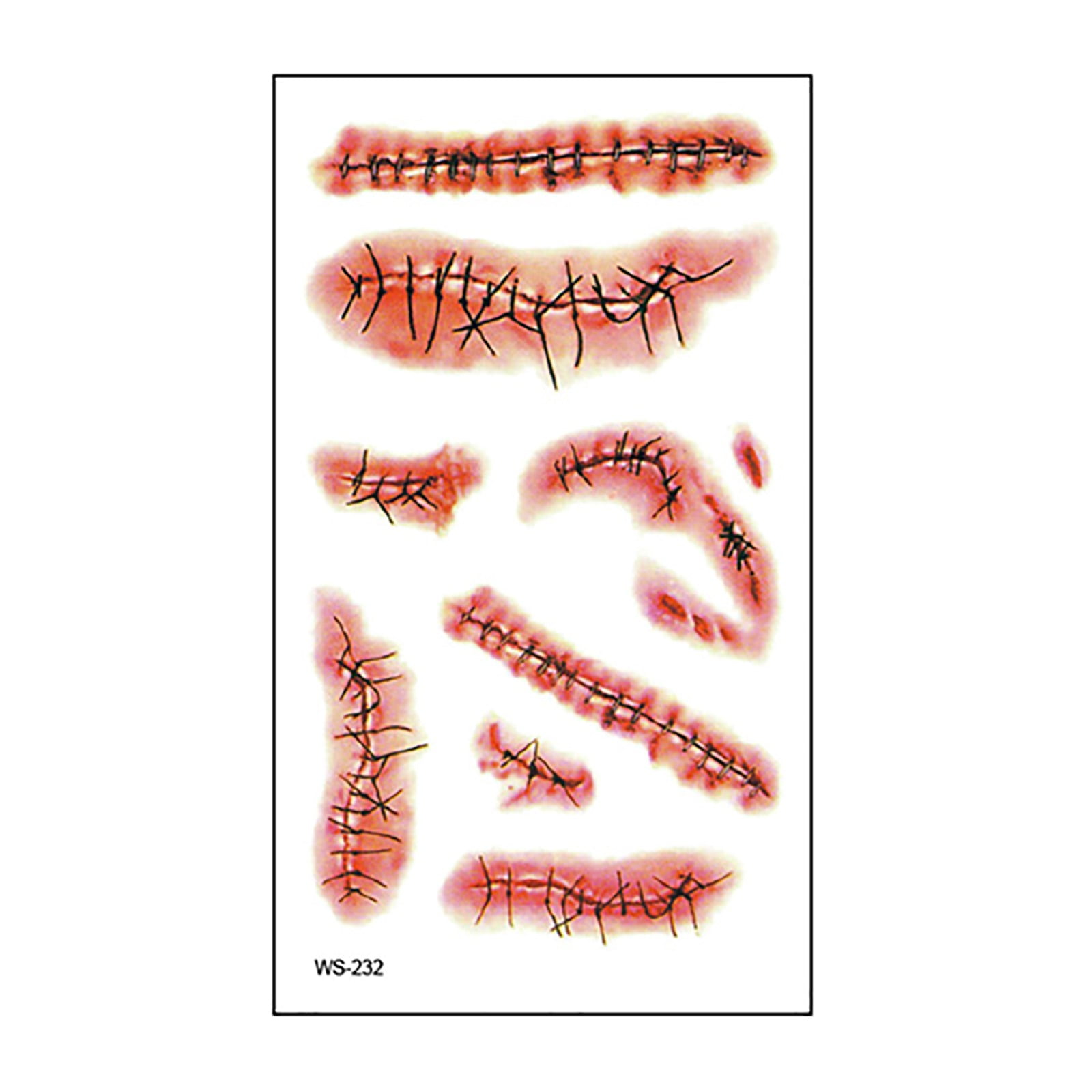 Worpbope Tattoo Accessories Halloween Horror Wounds Face Disposable ...