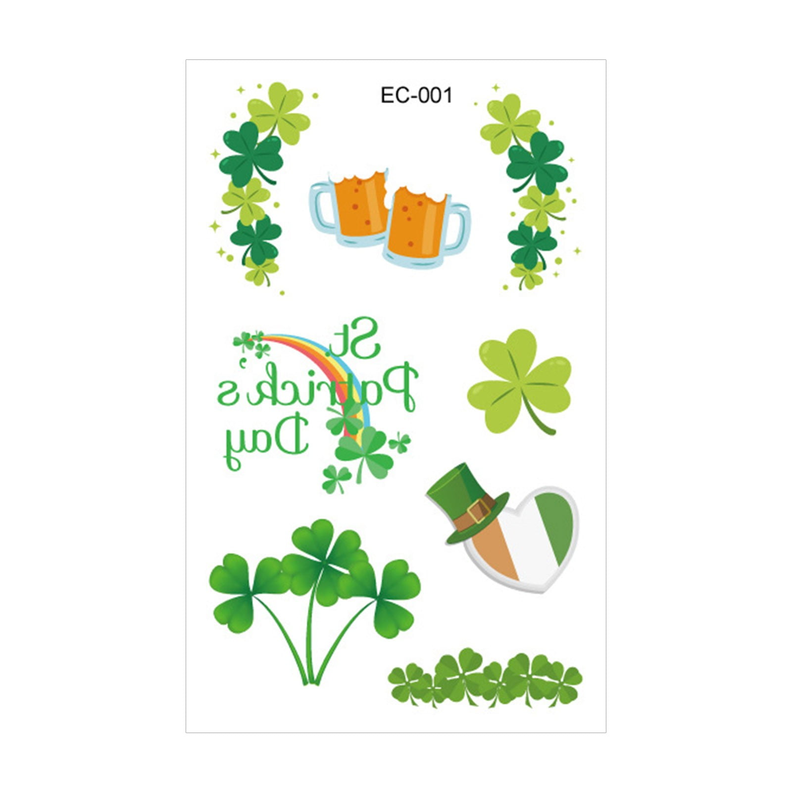 Worpbope Tattoo Accessories St. Patricks Day Decorative Tattoos Green ...