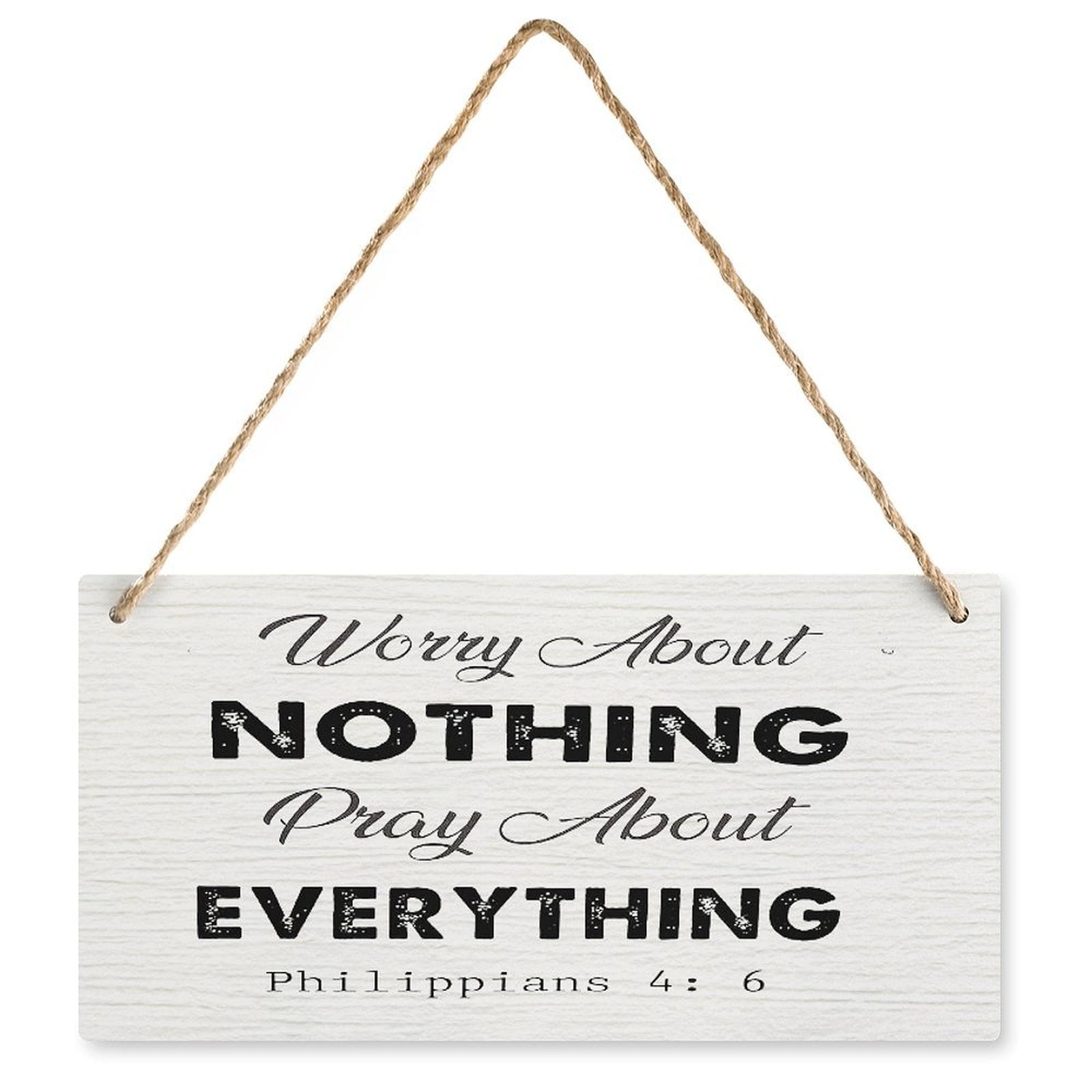 Worry About Nothing Pray About Everything Wood Door Sign,Bible Verse ...