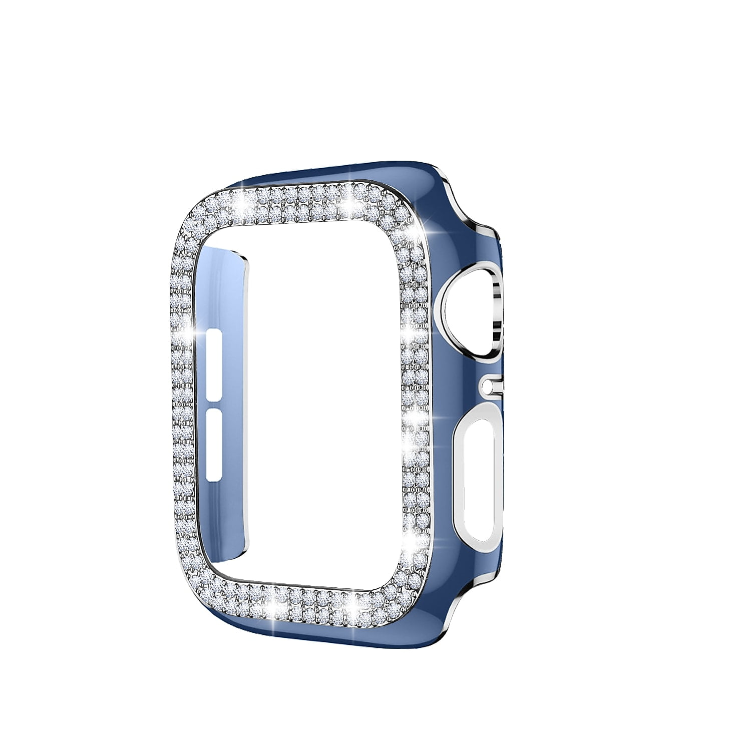 Worryfree Gadgets Bling Bumper Case for Apple Watch Blue/Silver 44mm ...