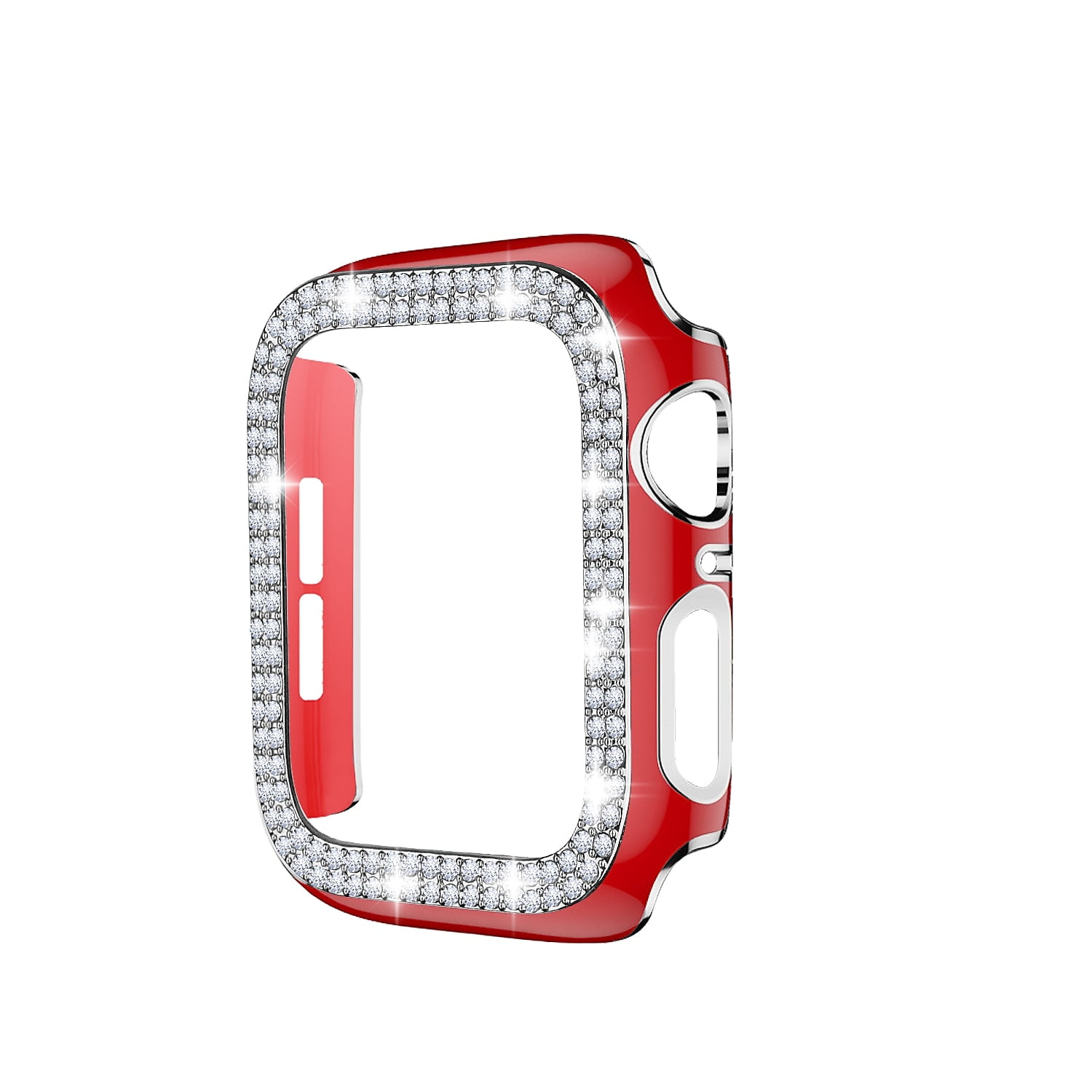 Worryfree Gadgets Bling Bumper Case for Apple Watch Red/Silver 42mm ...