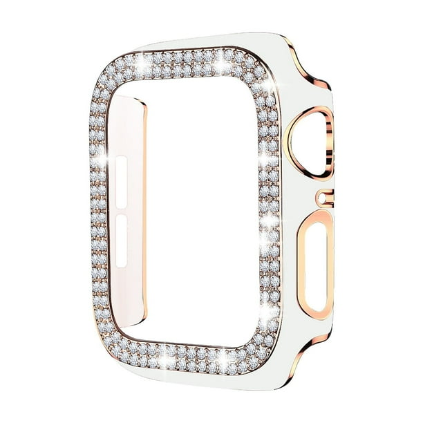 Worryfree Gadgets Bling Bumper Case for Apple Watch White/Rose Gold ...