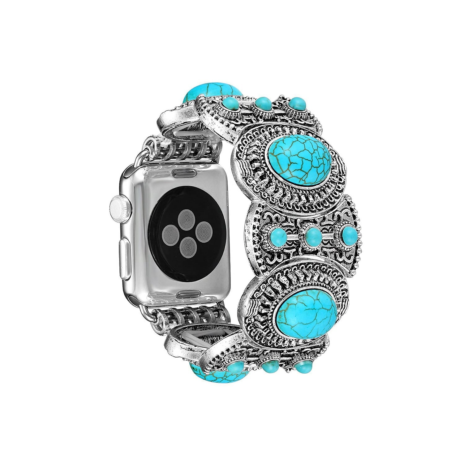 Worryfree Gadgets Stretchy Boho Metal Wristband with Turquoise for ...