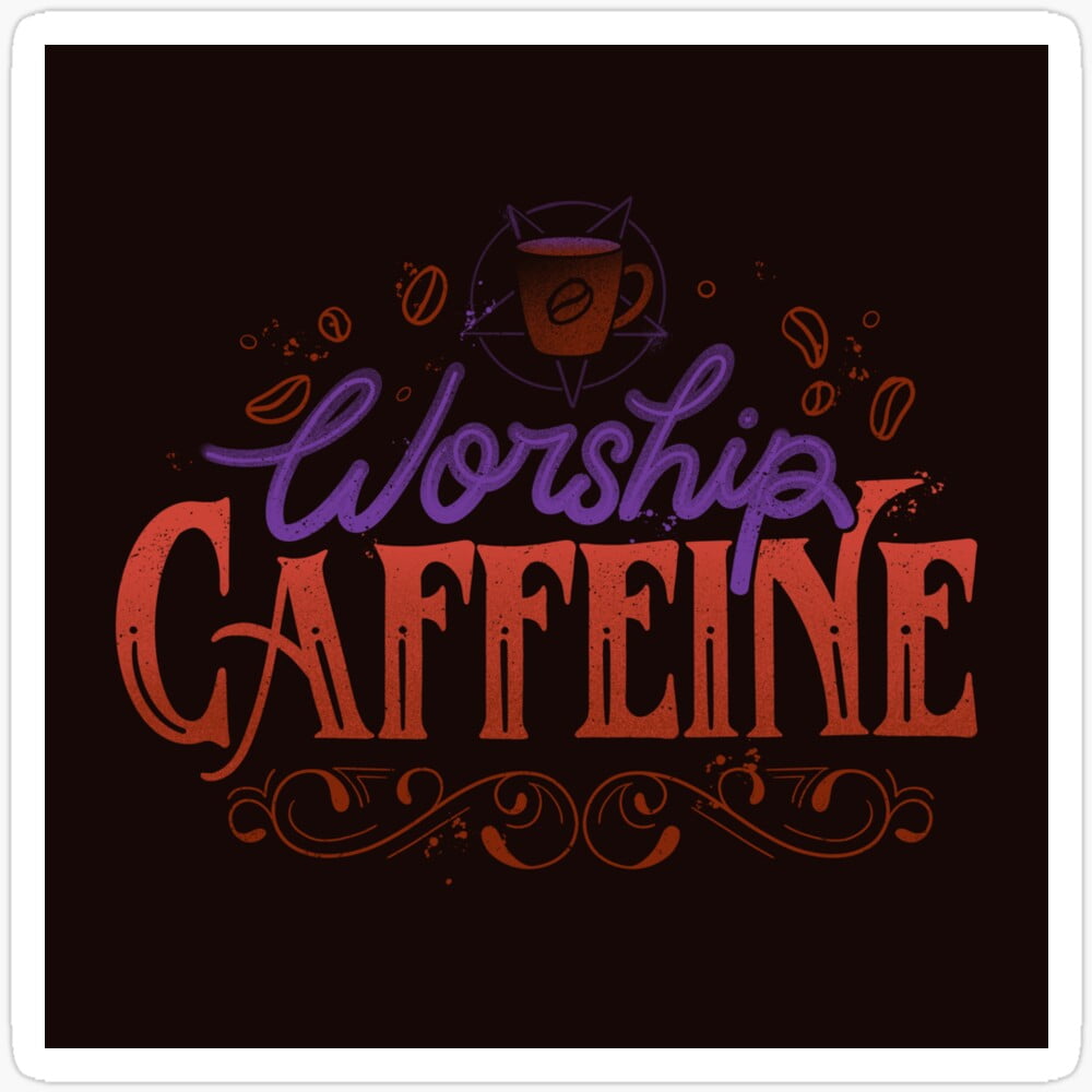Worship Caffeine Sticker Phone Decal Water Bottle Stickers Car Decals ...