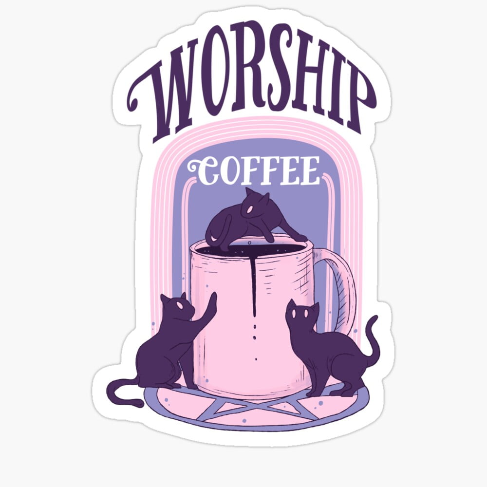 Worship Coffee Sticker Phone Decal Water Bottle Stickers Car Decals ...