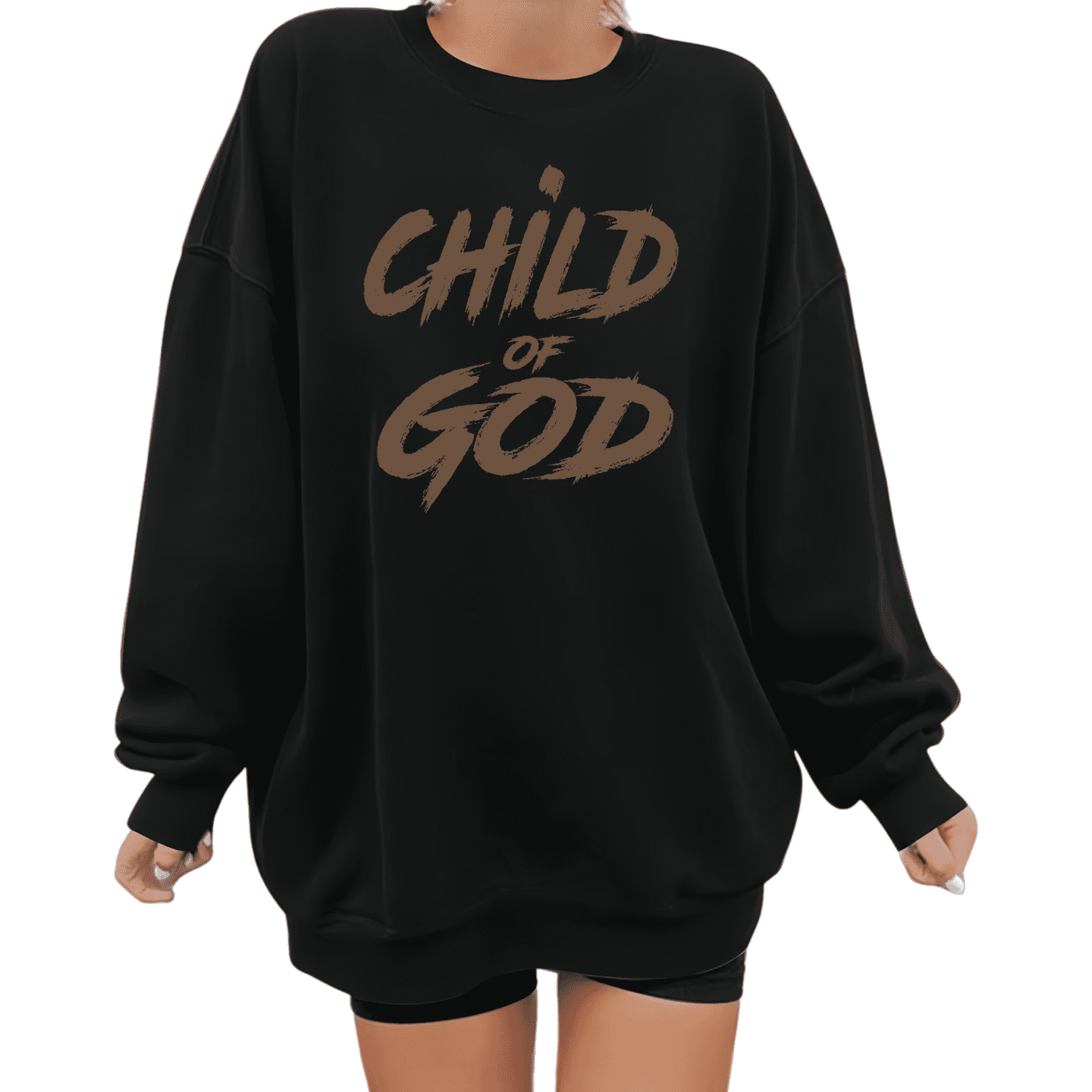 Worship Prep Low-Key Textured Brown Black Print Sweatshirt Graphic ...