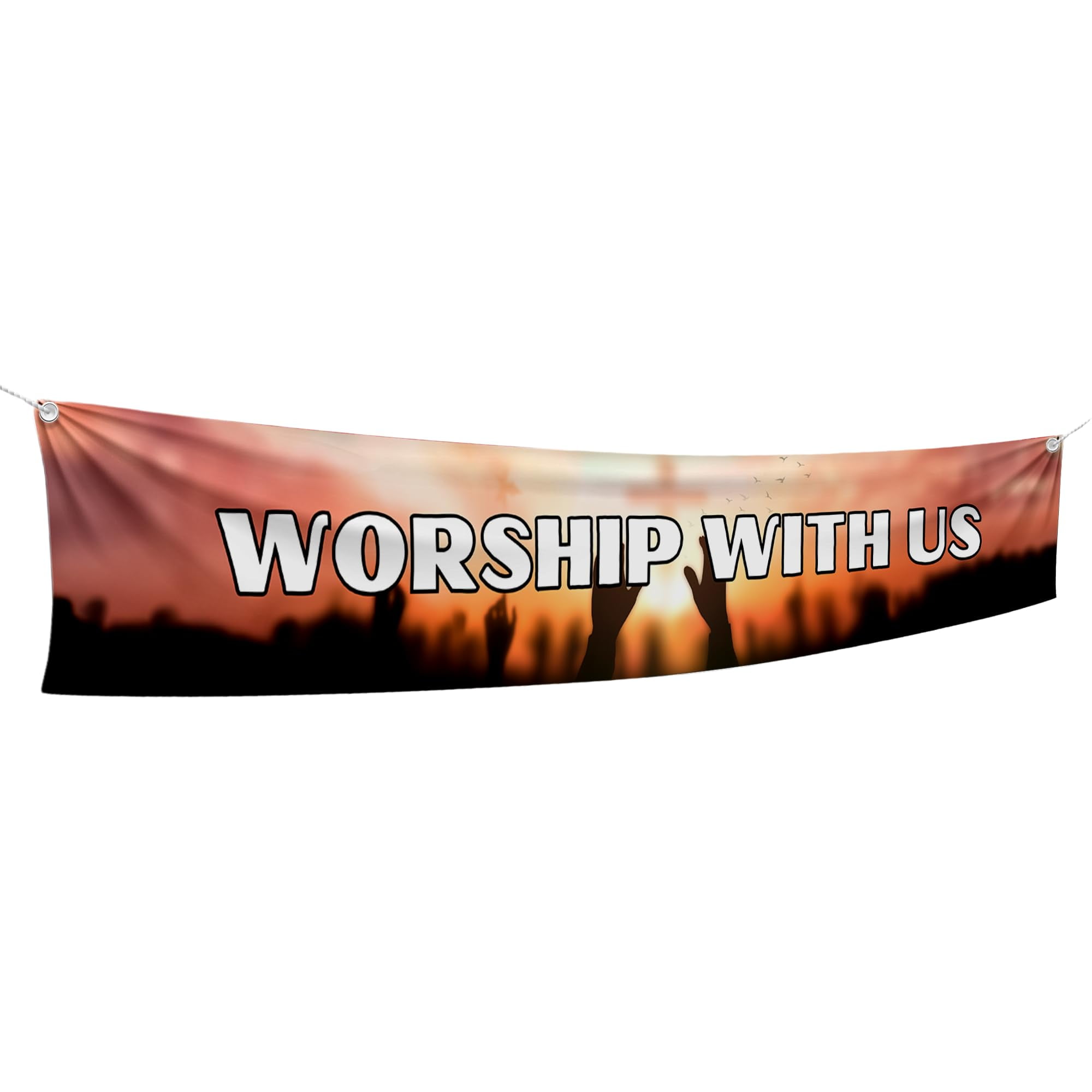 Worship With Us Large Banners and Signs for Outdoor by DreamController ...