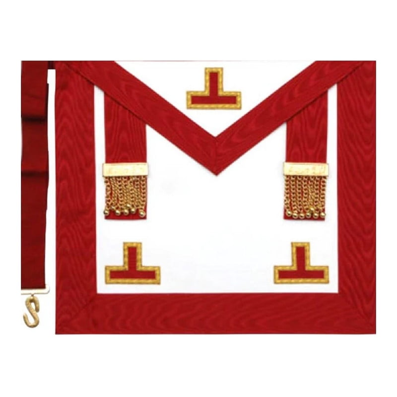 Worshipful Master Scottish Rite Apron - Red Moire with Side Tabs and ...