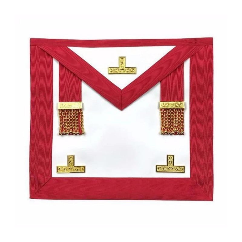 Worshipful Master Scottish Rite Apron - White & Red Moire with Premium ...