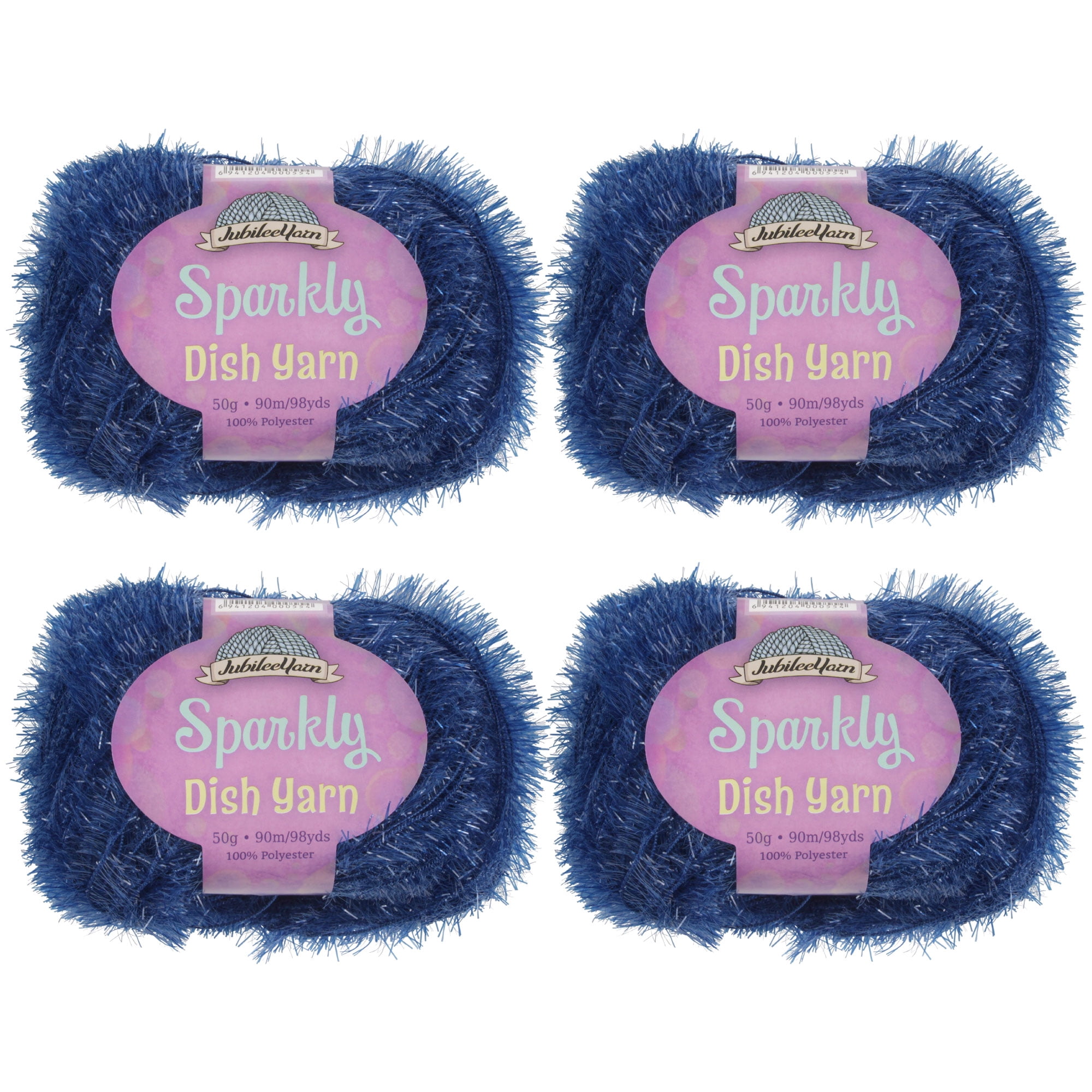 Worsted Weight Dish Scrubby Sparkle Yarn, 50g Per Skein, 4 Skeins Color ...