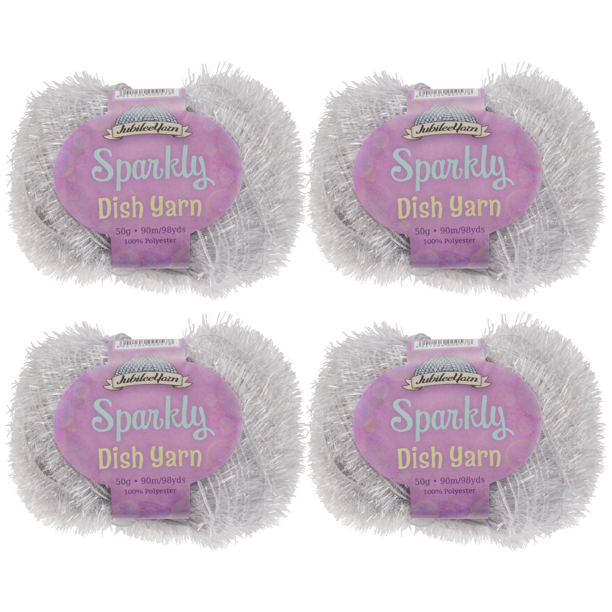 Worsted Weight Dish Scrubby Sparkle Yarn, 50g Per Skein, 4 Skeins Color ...