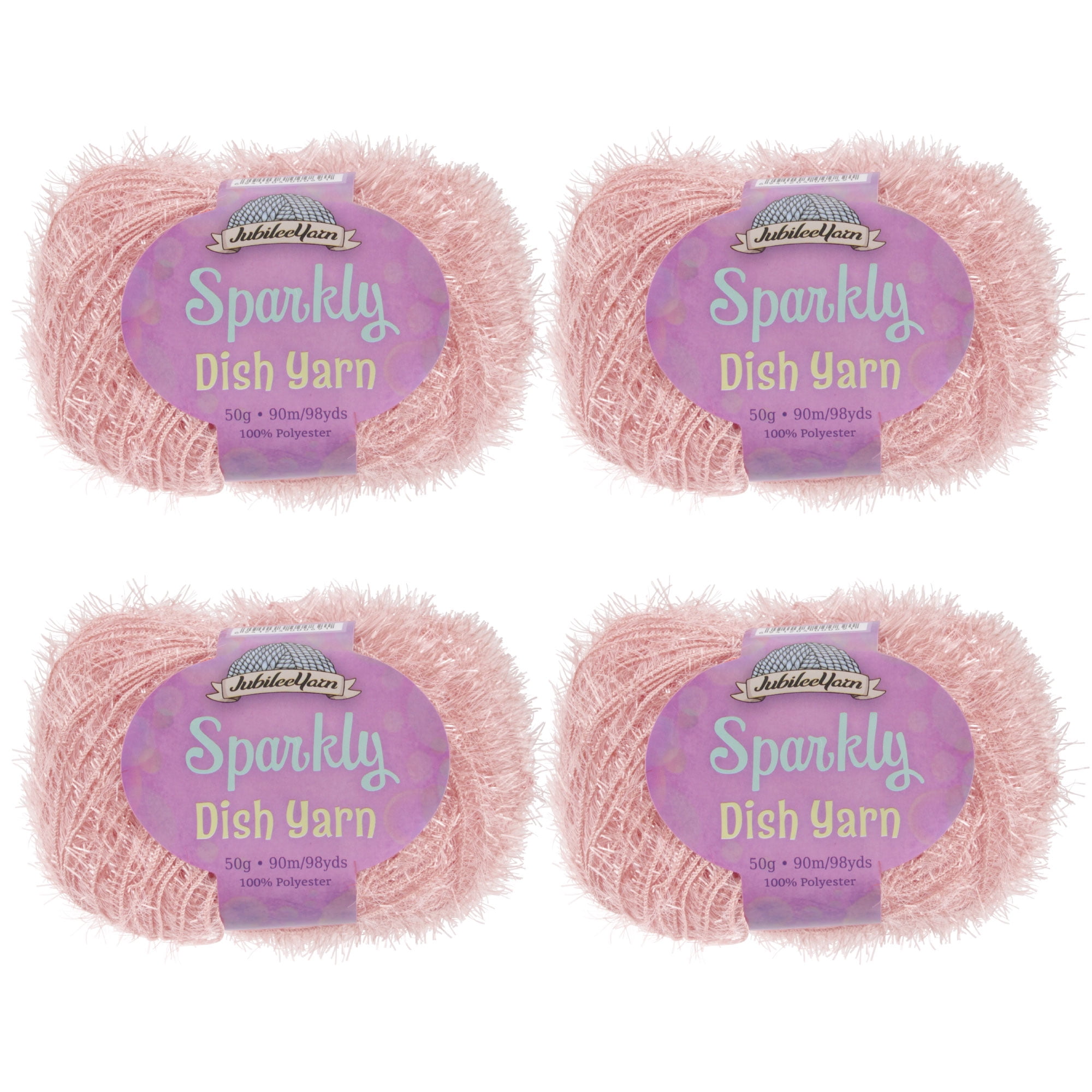 Worsted Weight Dish Scrubby Sparkle Yarn, 50g Per Skein, 4 Skeins Color ...