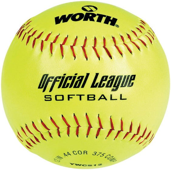 Rawlings Worth 12 Inch Yellow Slowpitch Softball Singles - Dura-Hyde ...