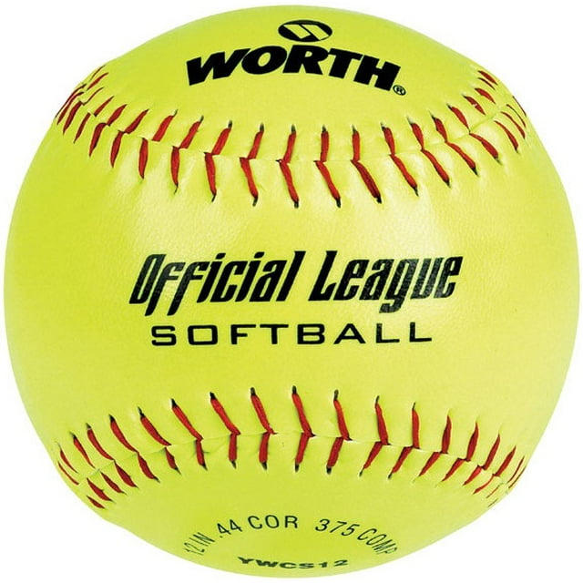 Rawlings Worth 12 Inch Yellow Slowpitch Softball Singles - Dura-Hyde ...