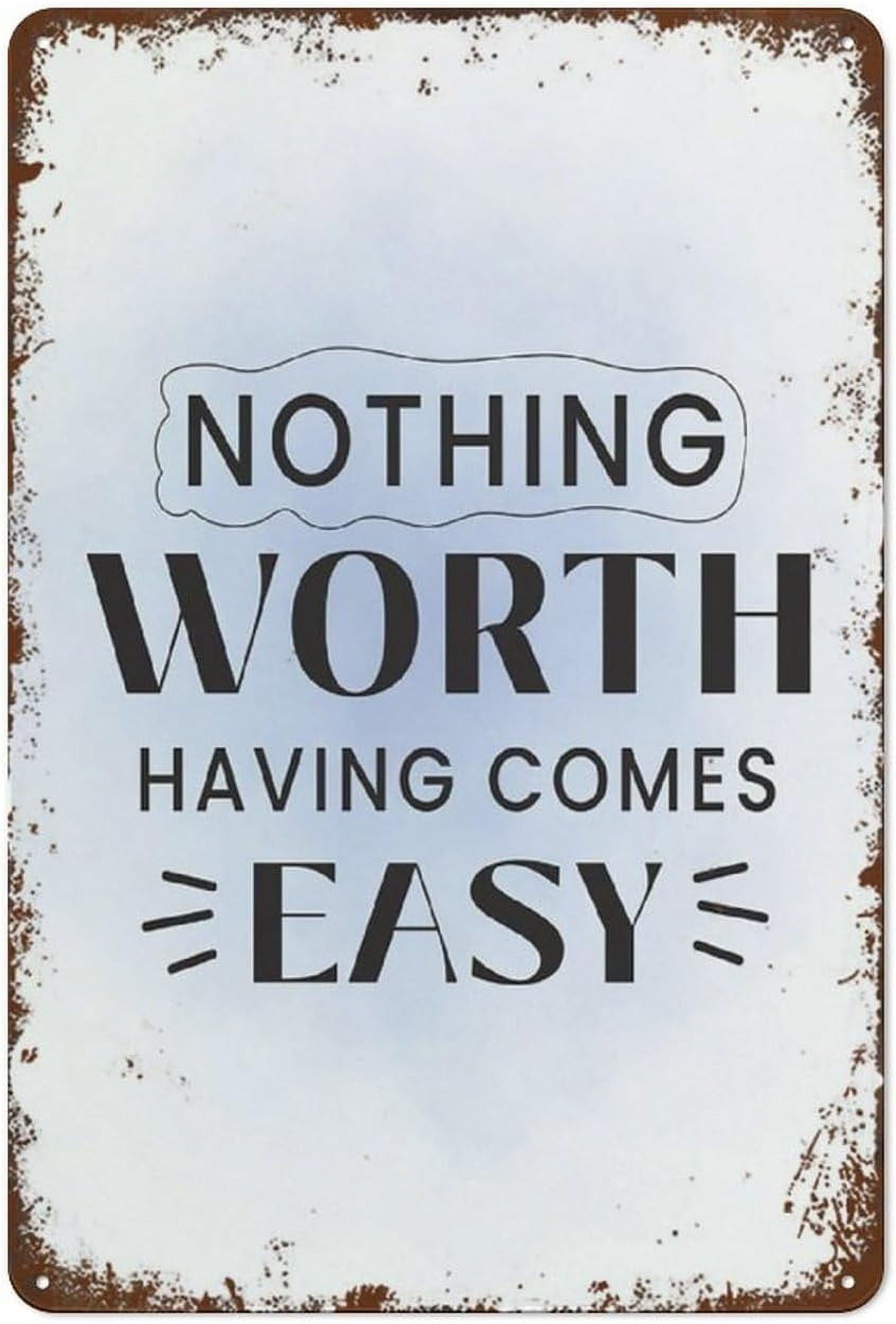 Worth It Easy Metal Tin Signs-Metal Tin Exquisite Wall Art Decor ...