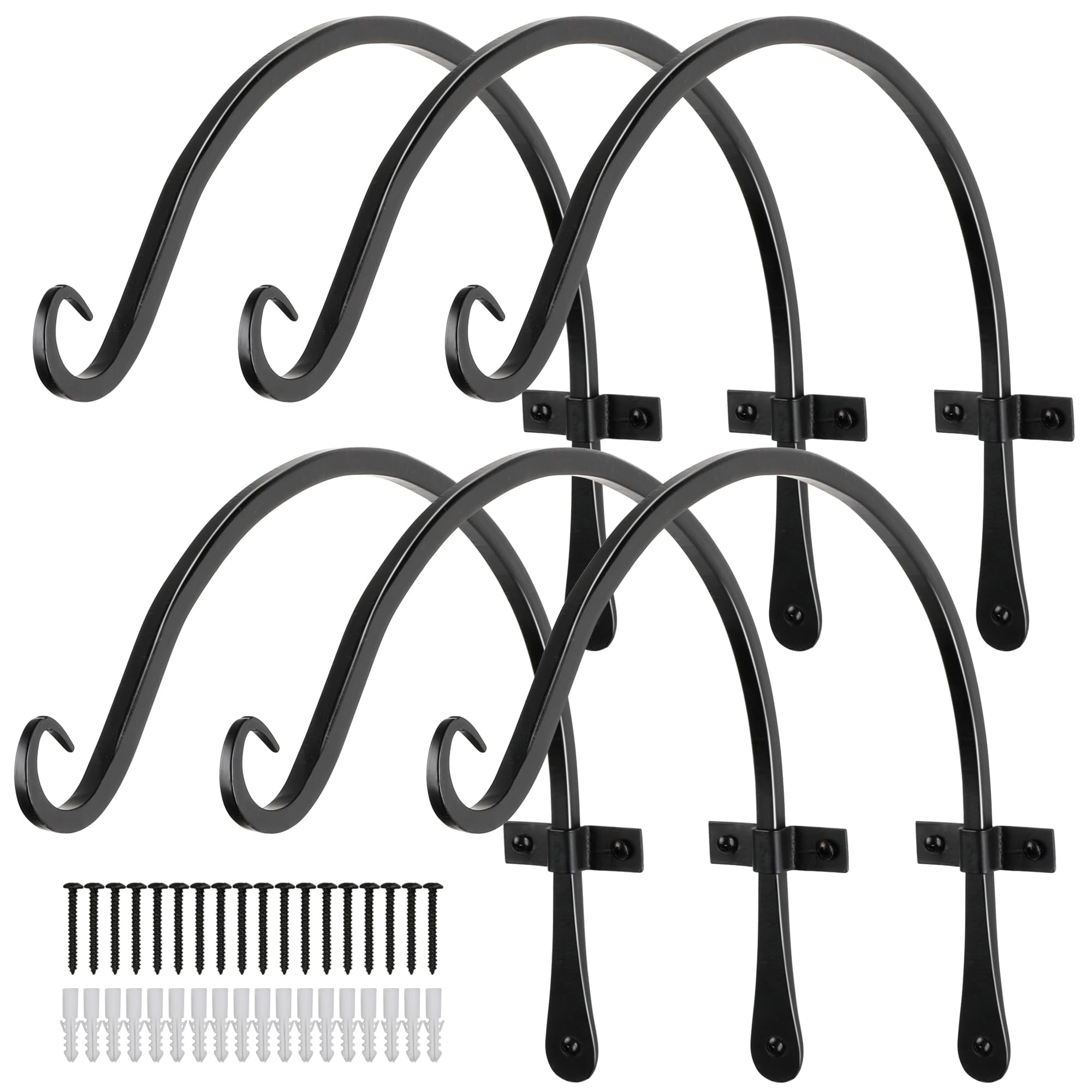 Worth Garden 6-Pack 14" Plant Hanger Bracket - Hand-Forged Iron Powder ...