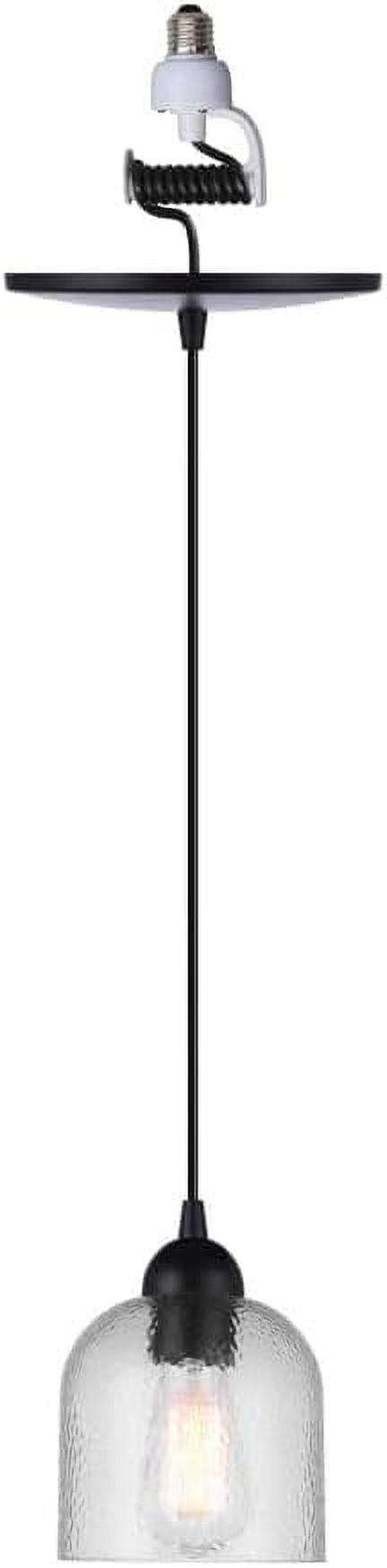 Worth Home Products Instant Pendant Light Matte Black Hammered Glass ...