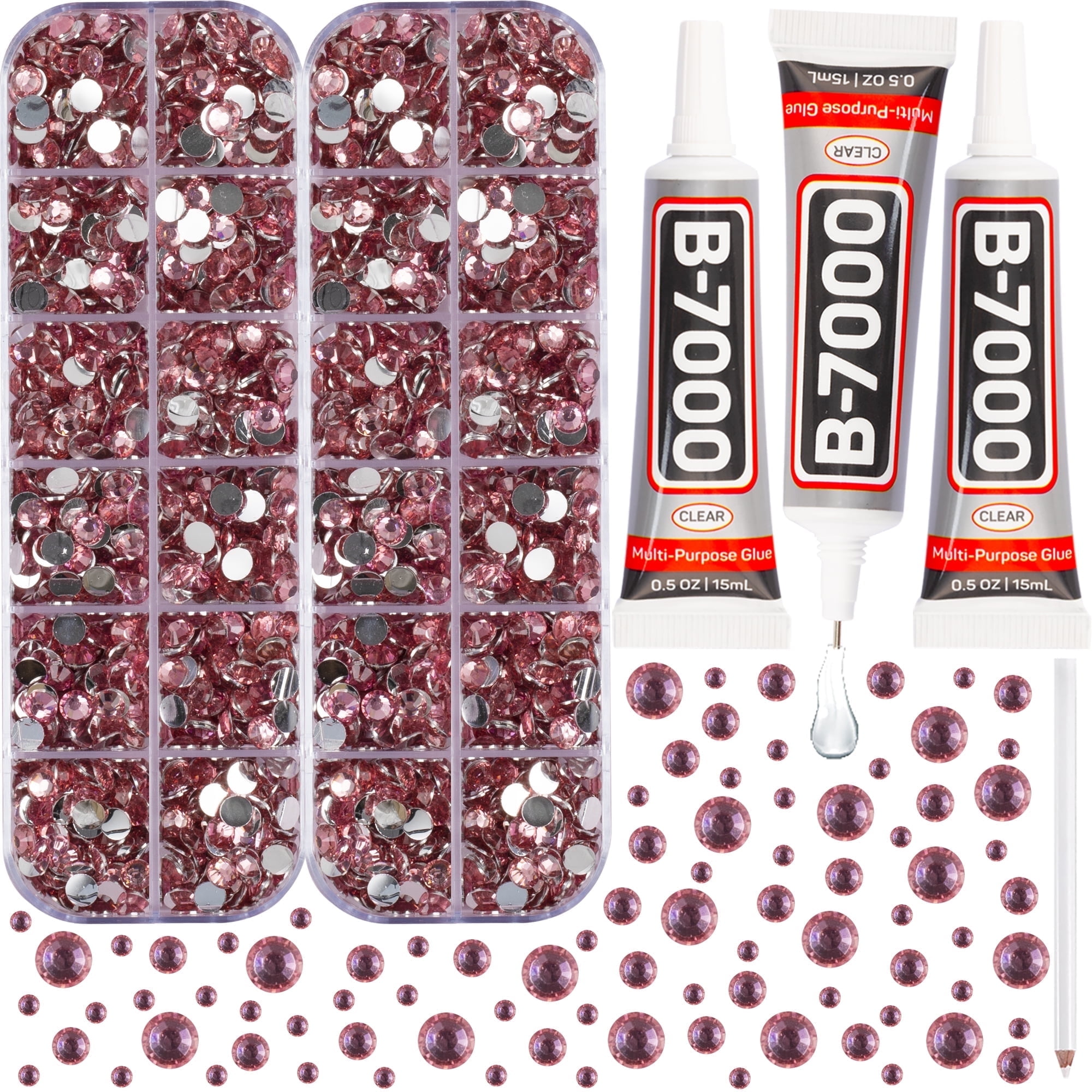 Worthofbest 11000 Pcs Flatback Rhinestones with B7000 Glue for Crafts ...