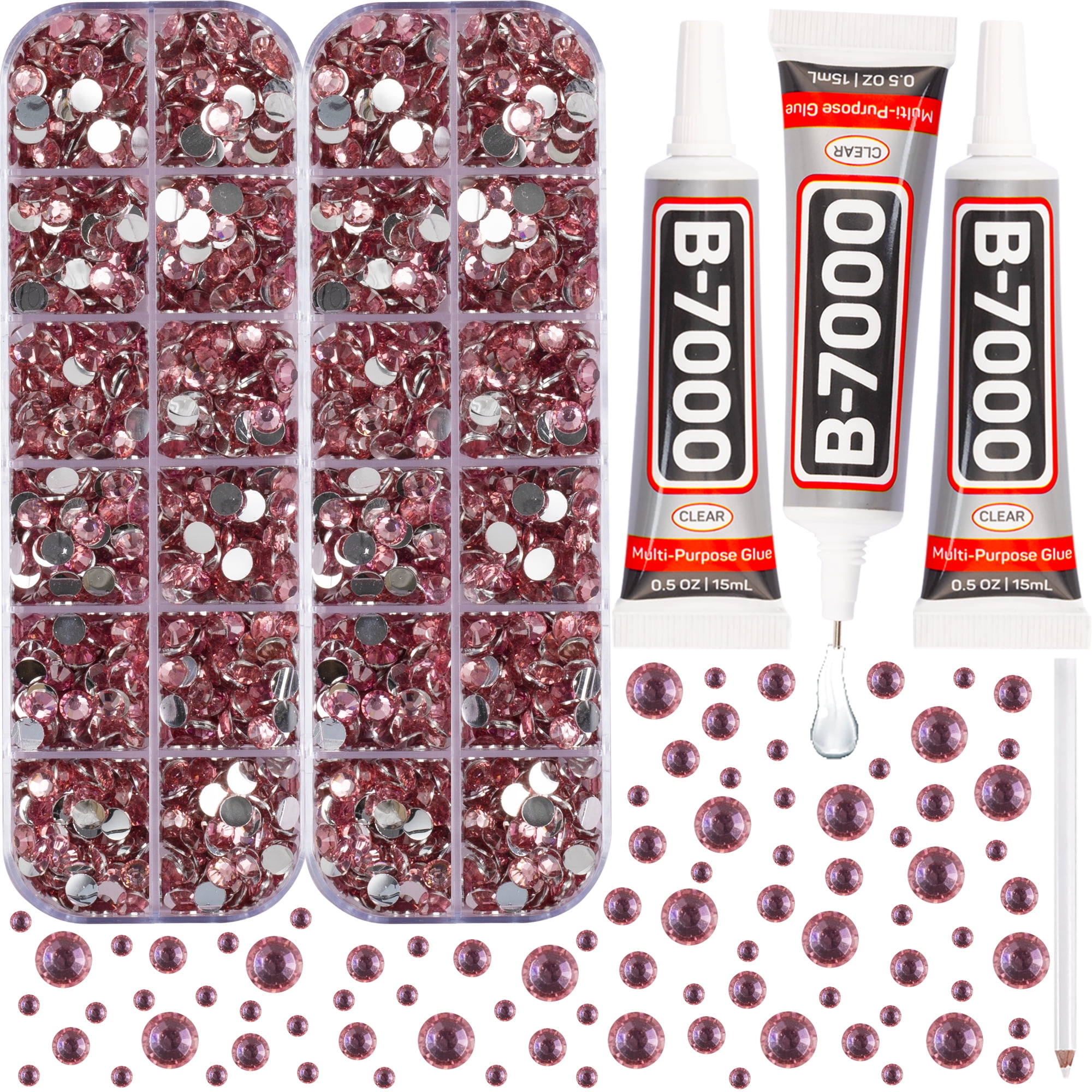 Worthofbest 11000 Pcs Flatback Rhinestones with B7000 Glue for Crafts ...