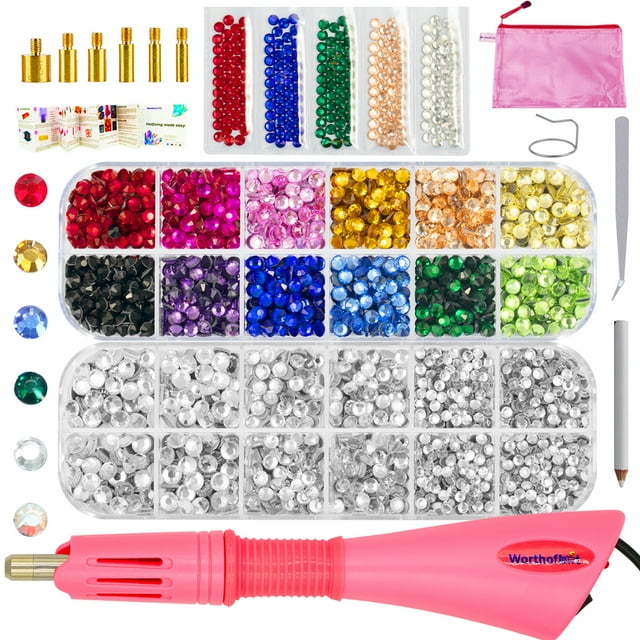 Worthofbest Bedazzler Kit, Electric Hotfix Rhinestone Applicator, Arts ...