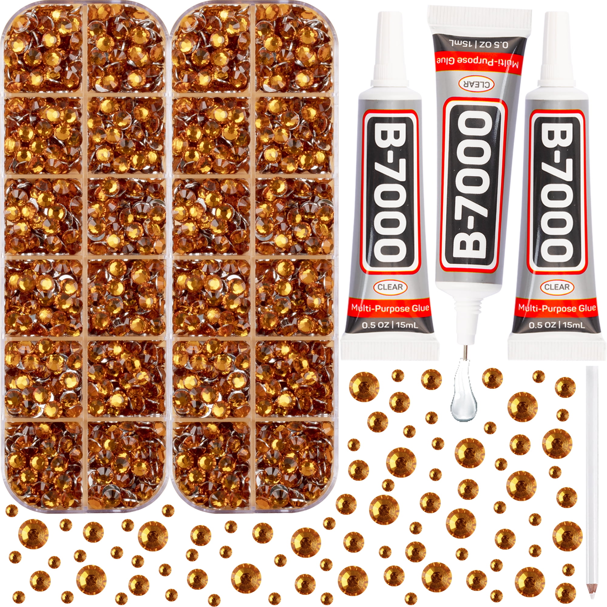 Worthofbest Craft Rhinestone Kit with Precision Glue - Mixed Colors ...