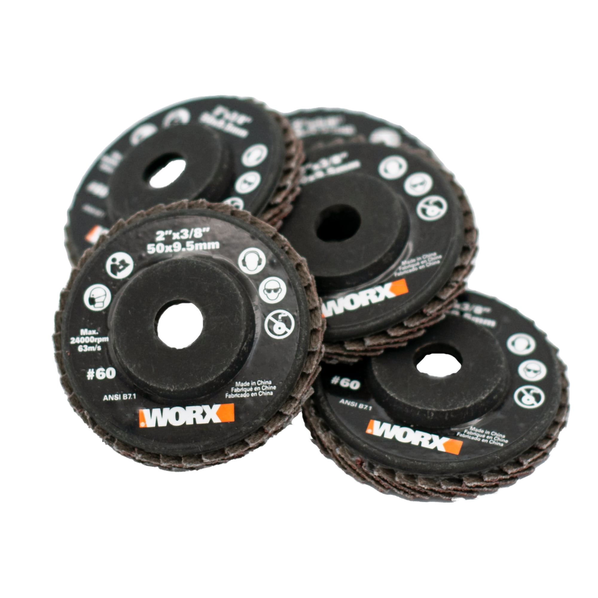 Worx MakerX WA7253 2" 60g Flap Sanding Wheels (5pc) - Walmart.com