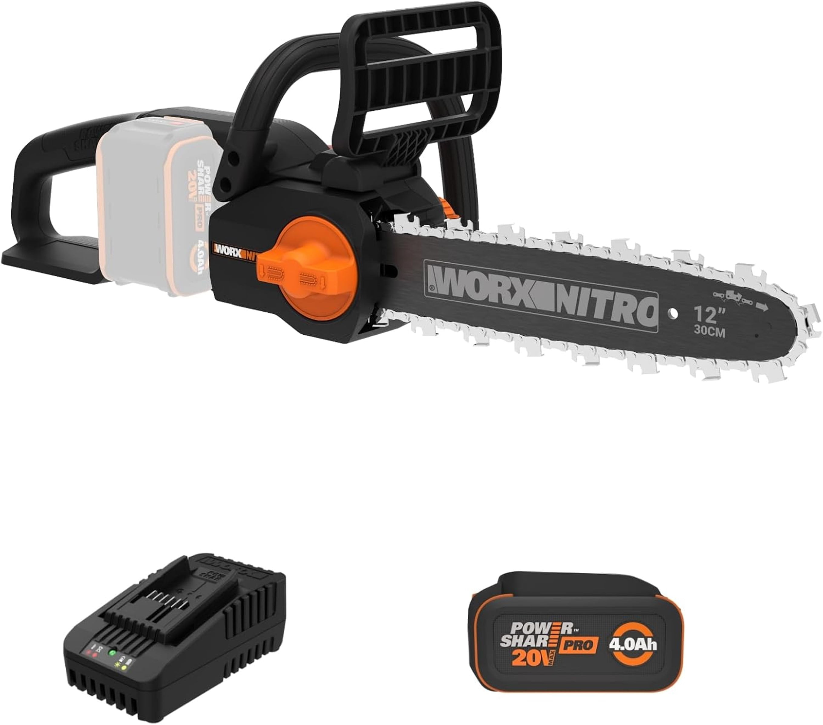 Worx Nitro WG350 20V Brushless 12" Cordless Chainsaw - Walmart.com