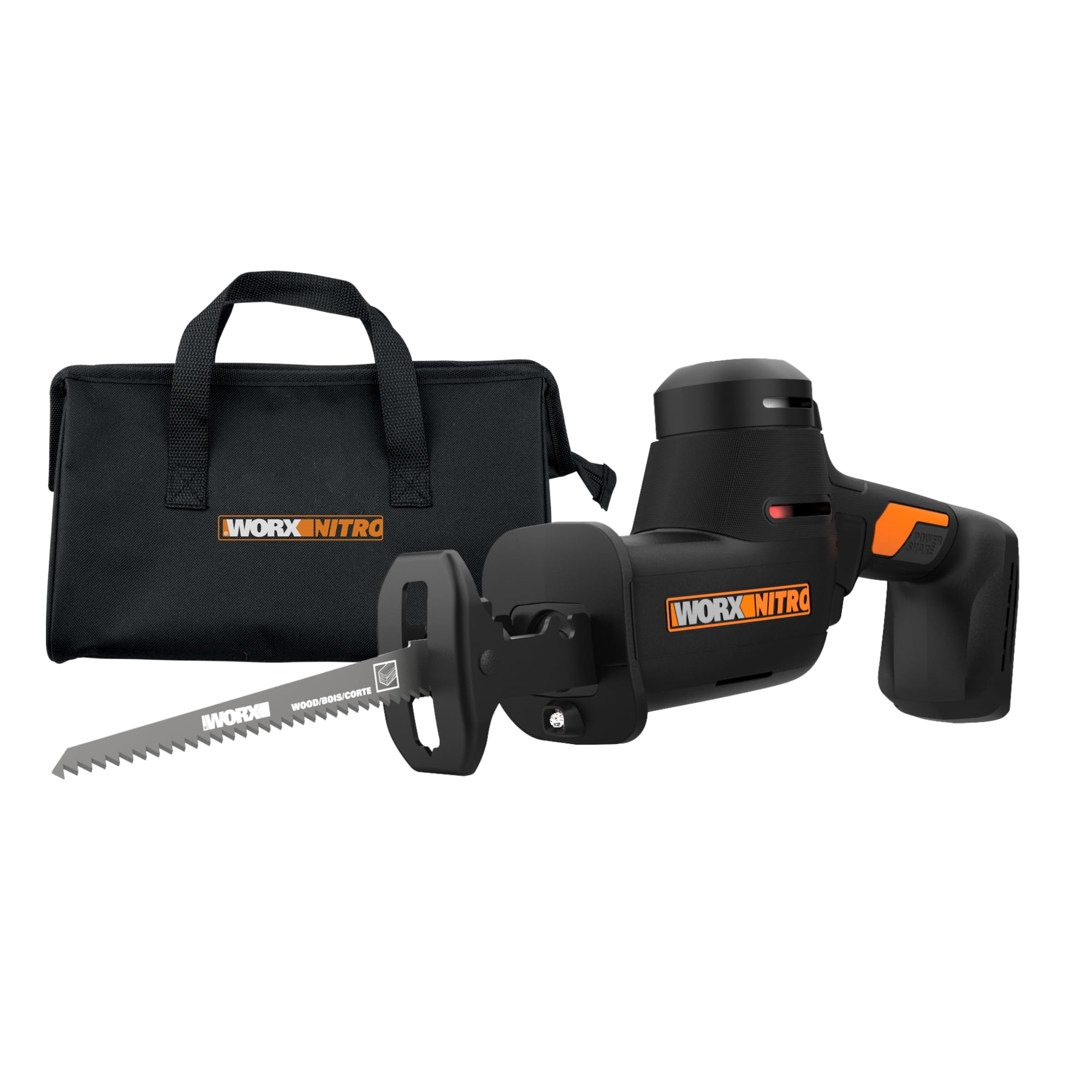 Worx Nitro WX501L.9 20V Brushless Cordless Compact Reciprocating Saw ...