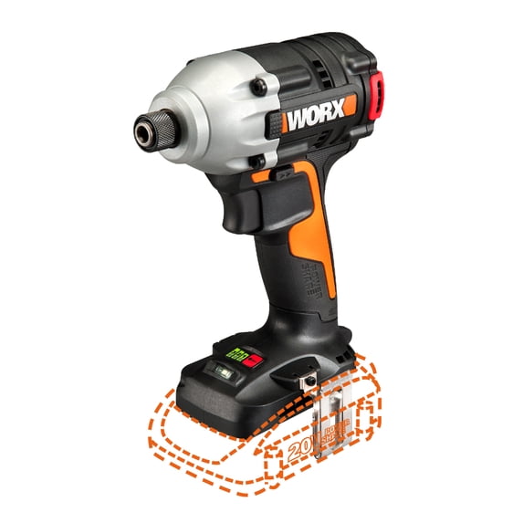 Worx WX291L.9 20V Power Share Cordless Impact Drill, Compact, LED Light ...