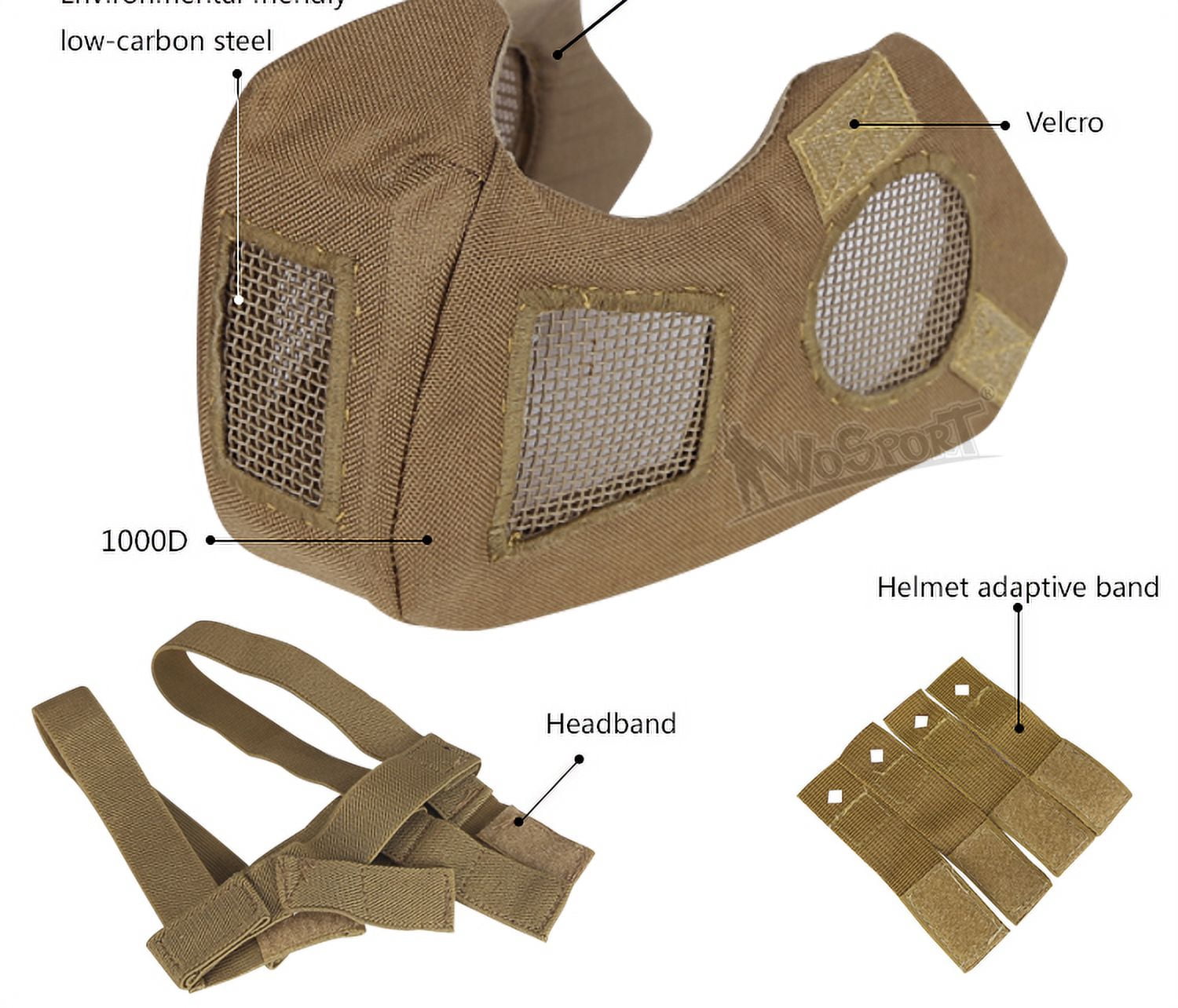 Wosport V5 Conqueror Nylon Mask Ear Protection and Breath ability for ...
