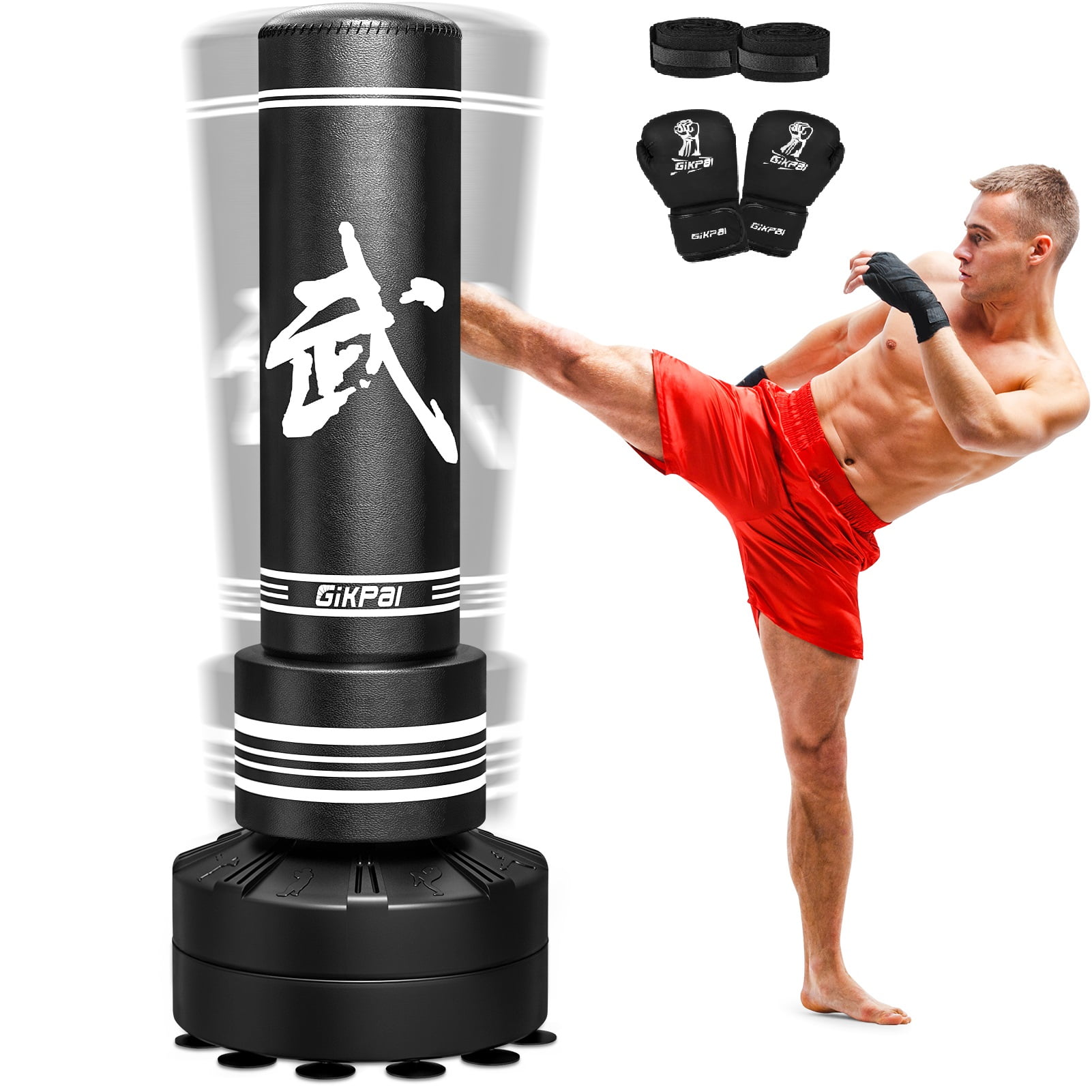 Wostoo Freestanding Punching Bag with Boxing Gloves,Heavy Fitness ...