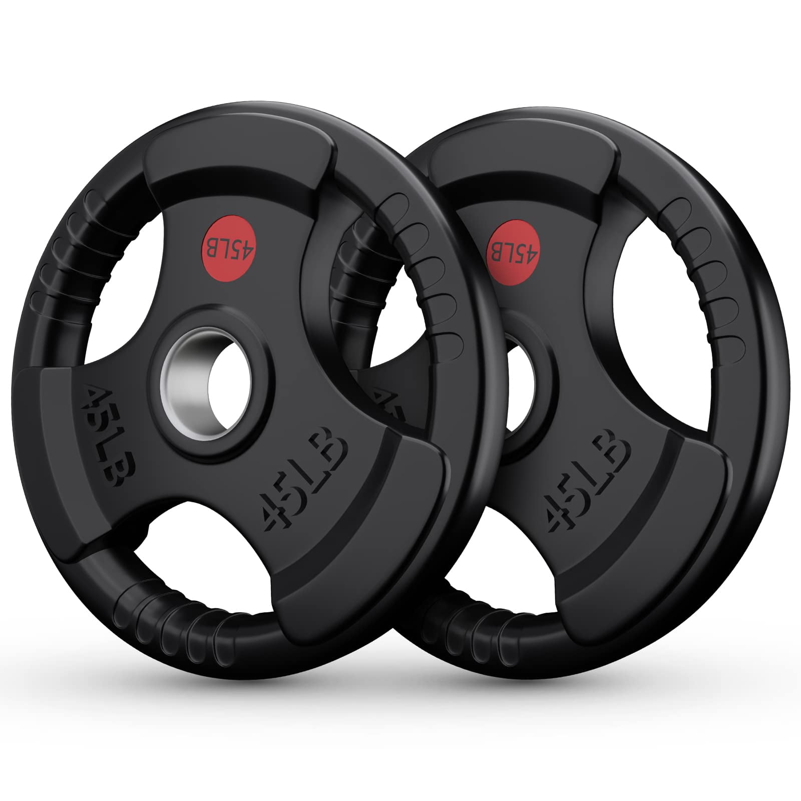Wostoo Weight Plates, 2 Inch Rubber Coated Olympic Weight Plate for ...